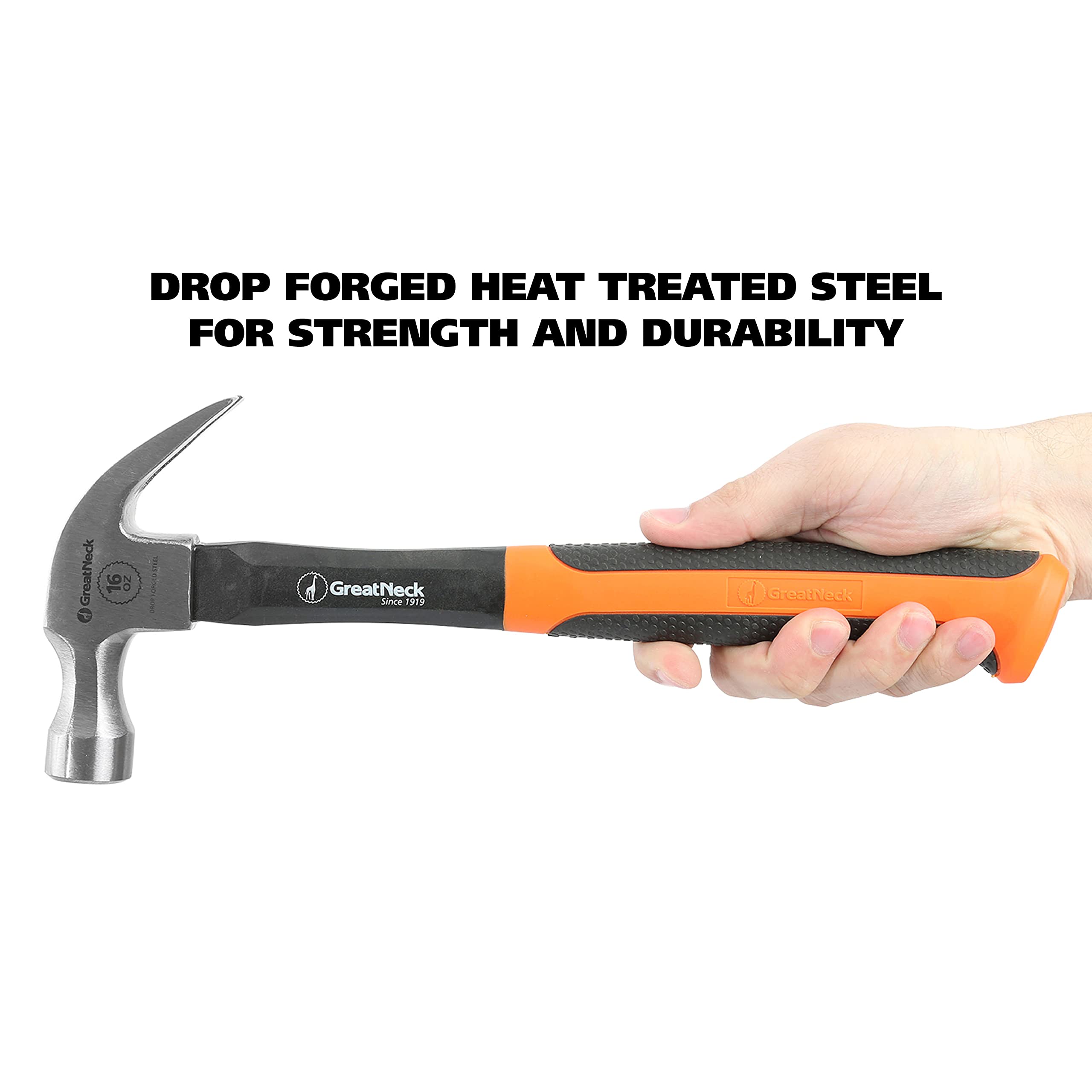 16 Ounce Fiberglass Handle Hammer Great Neck HG16C Estwing Hammer - 16 ...