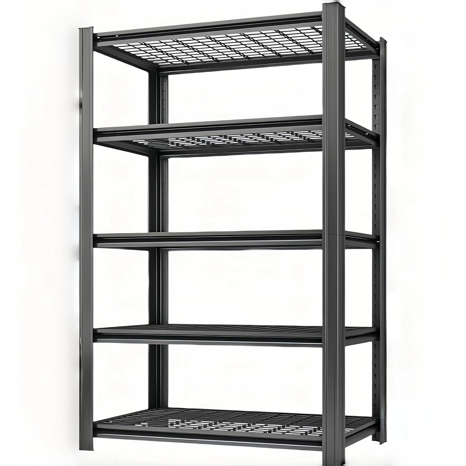 Industrial Heavy Duty Storage Shelving Unit Black Steel Frame ...