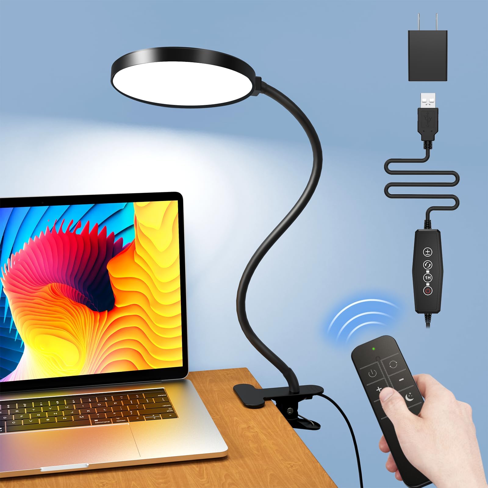 iFalarila Desk Lamp with Remote, 2024 Upgraded Desk Light [1H Timmer ...