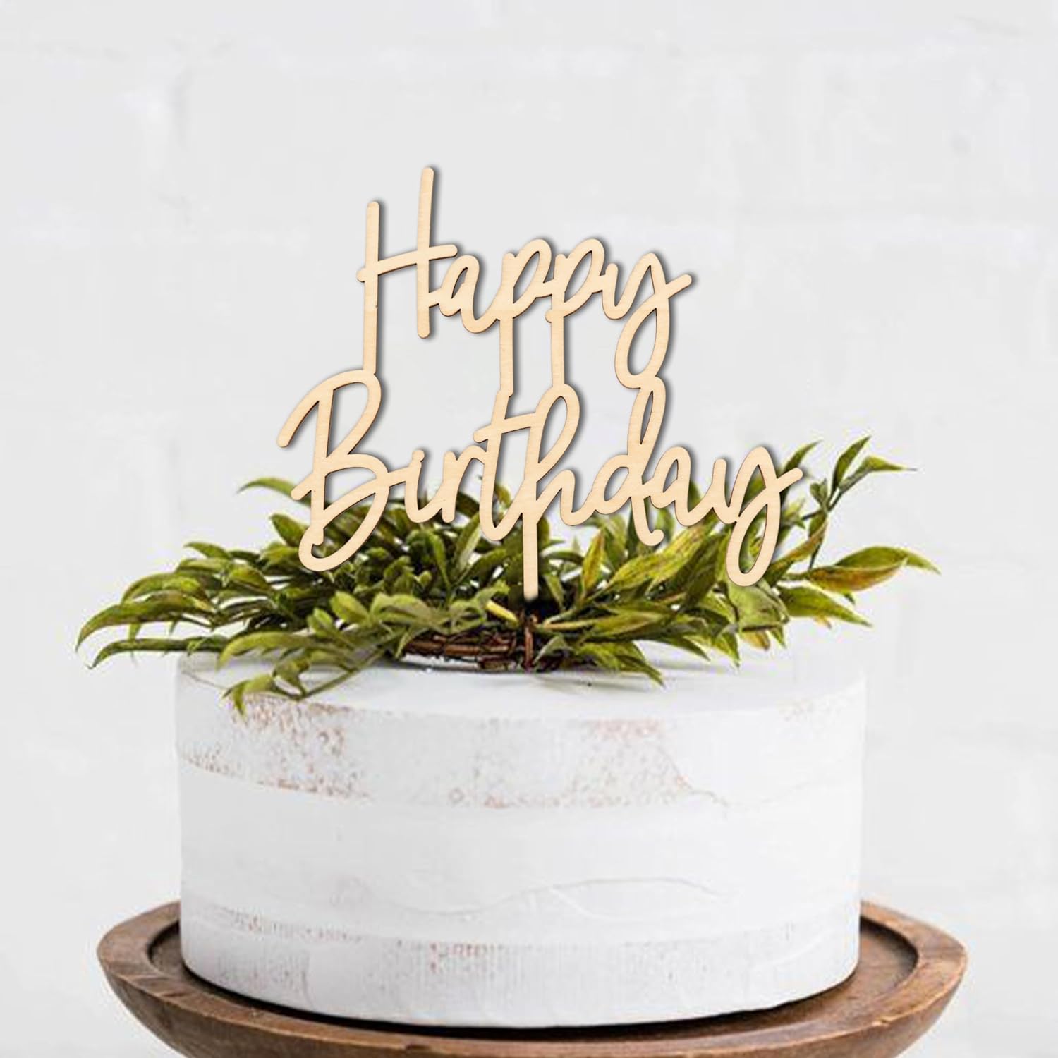 Amazon.com: CANTLY Happy Birthday Wooden Cake Topper - Happy Birthday ...