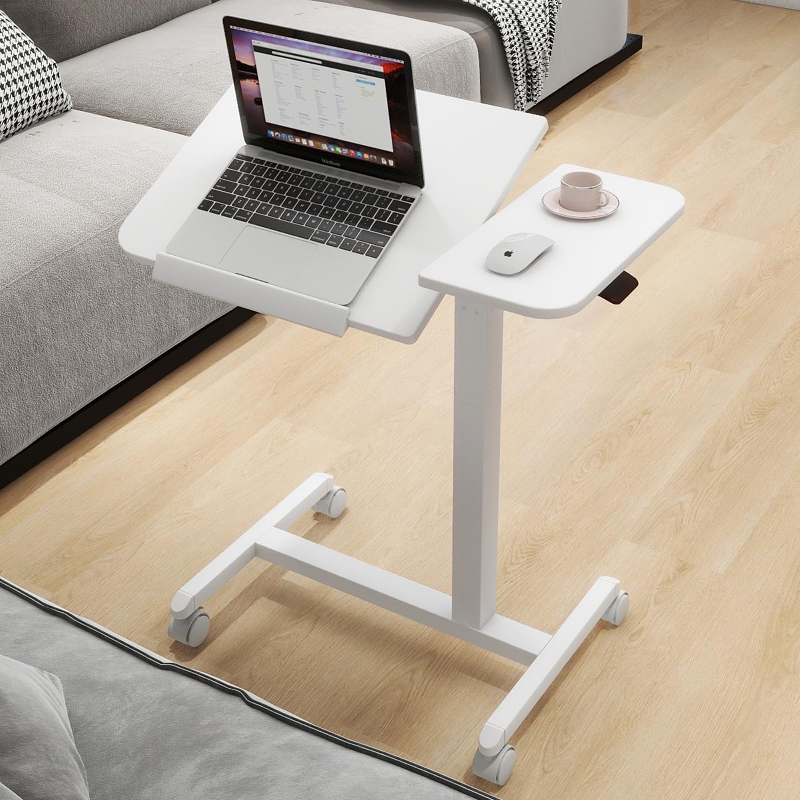 Amazon.com: PUNCIA Adjustable Tilt Overbed Bedside Table with Wheels ...