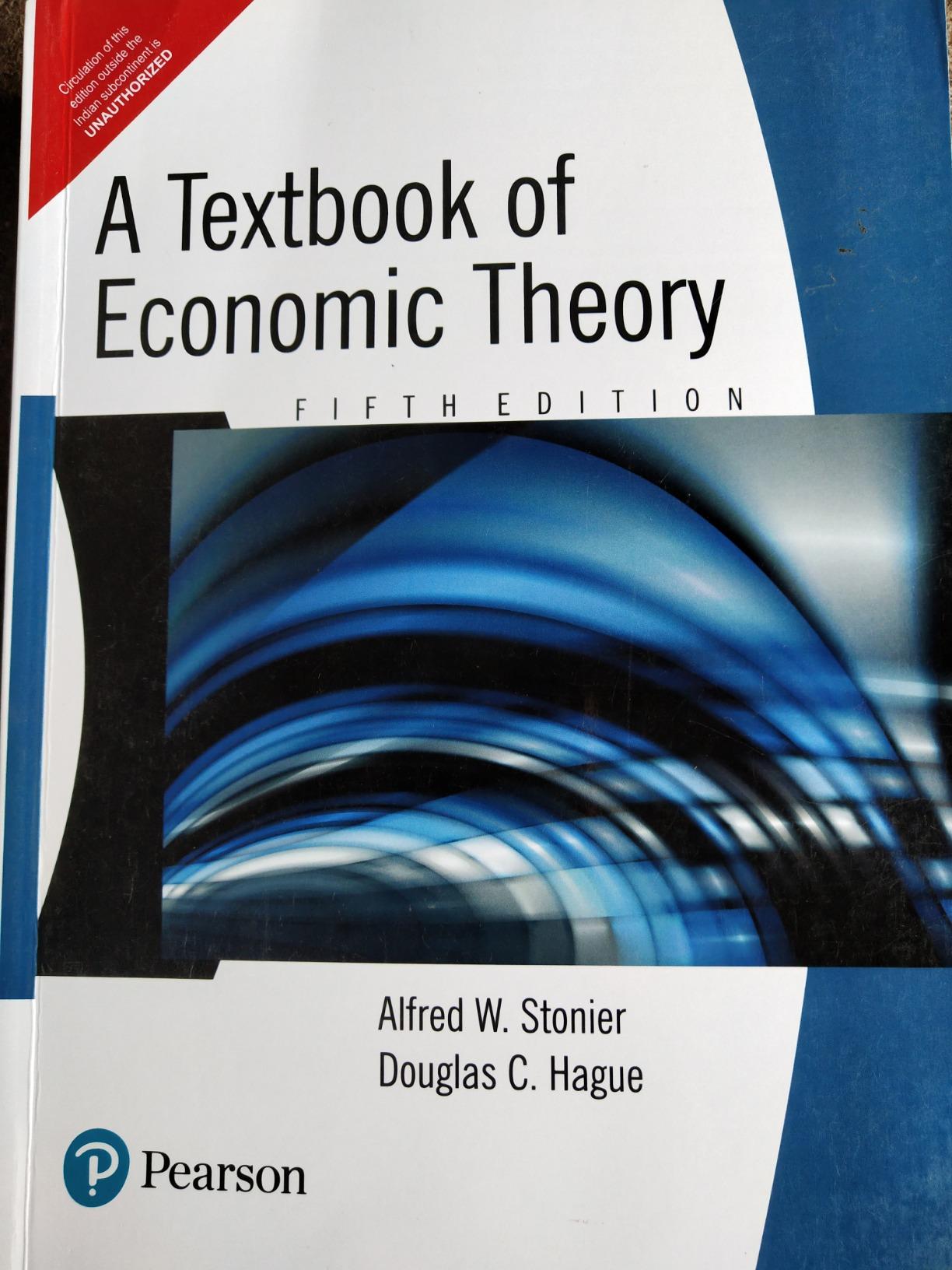 TEXTBOOK OF ECONOMIC THEORY, 5TH EDITION : STONIER: Amazon.in: Books
