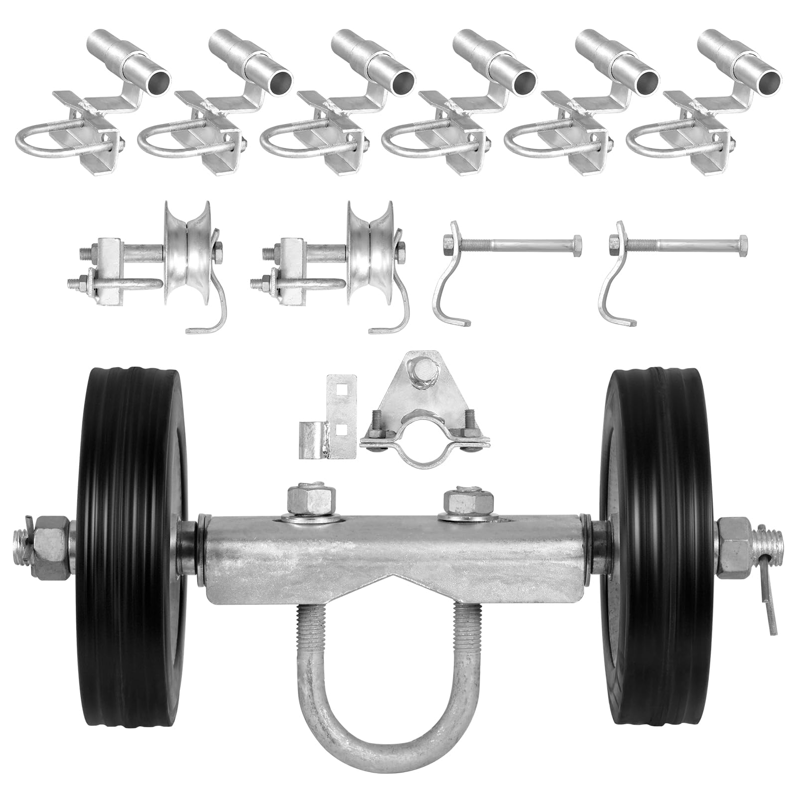VEVOR Sliding Gate Kit, 6” Rolling Gate Hardware Kit C-Type, Wheel ...