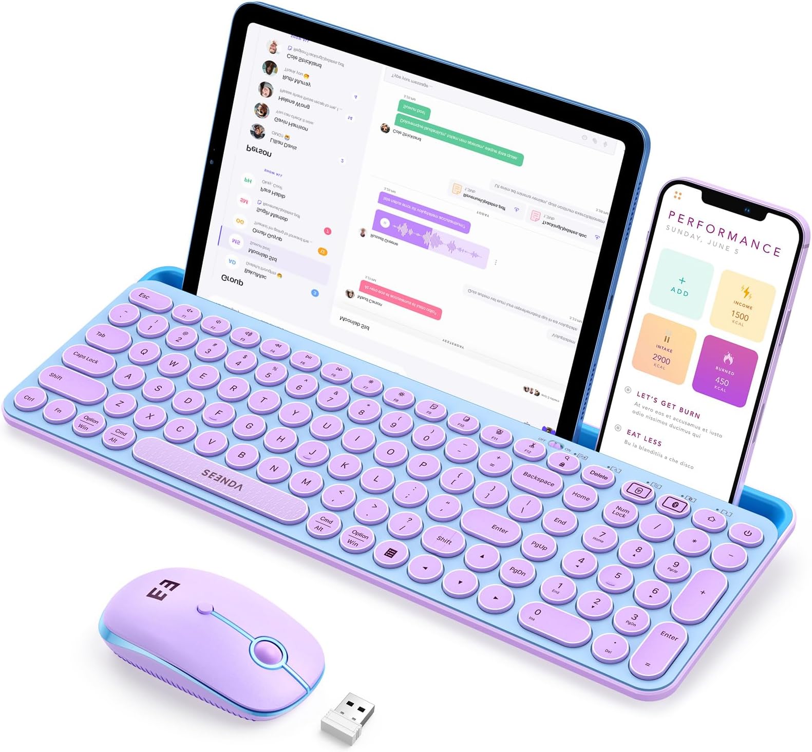 Amazon.com: seenda Bluetooth Keyboard and Mouse for iPad, CTU-301 Multi ...