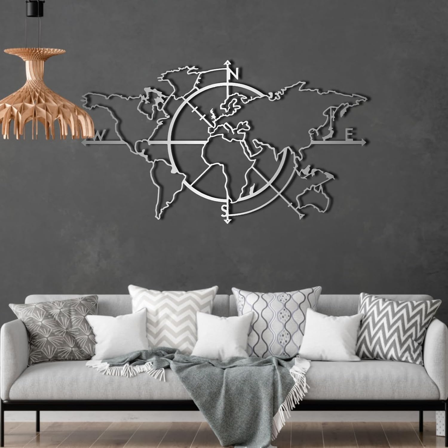 Amazon.com: Flyoak Metal Wall Decor-Metal World Map Wall Art, World ...