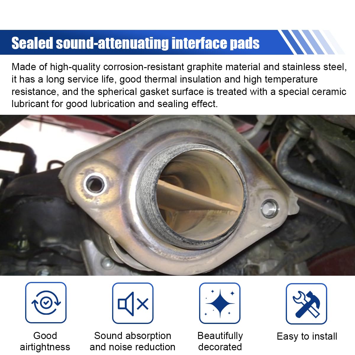 Snapklik.com : ID 48mm Car Exhaust Manifold Gasket, Graphite Exhaust ...