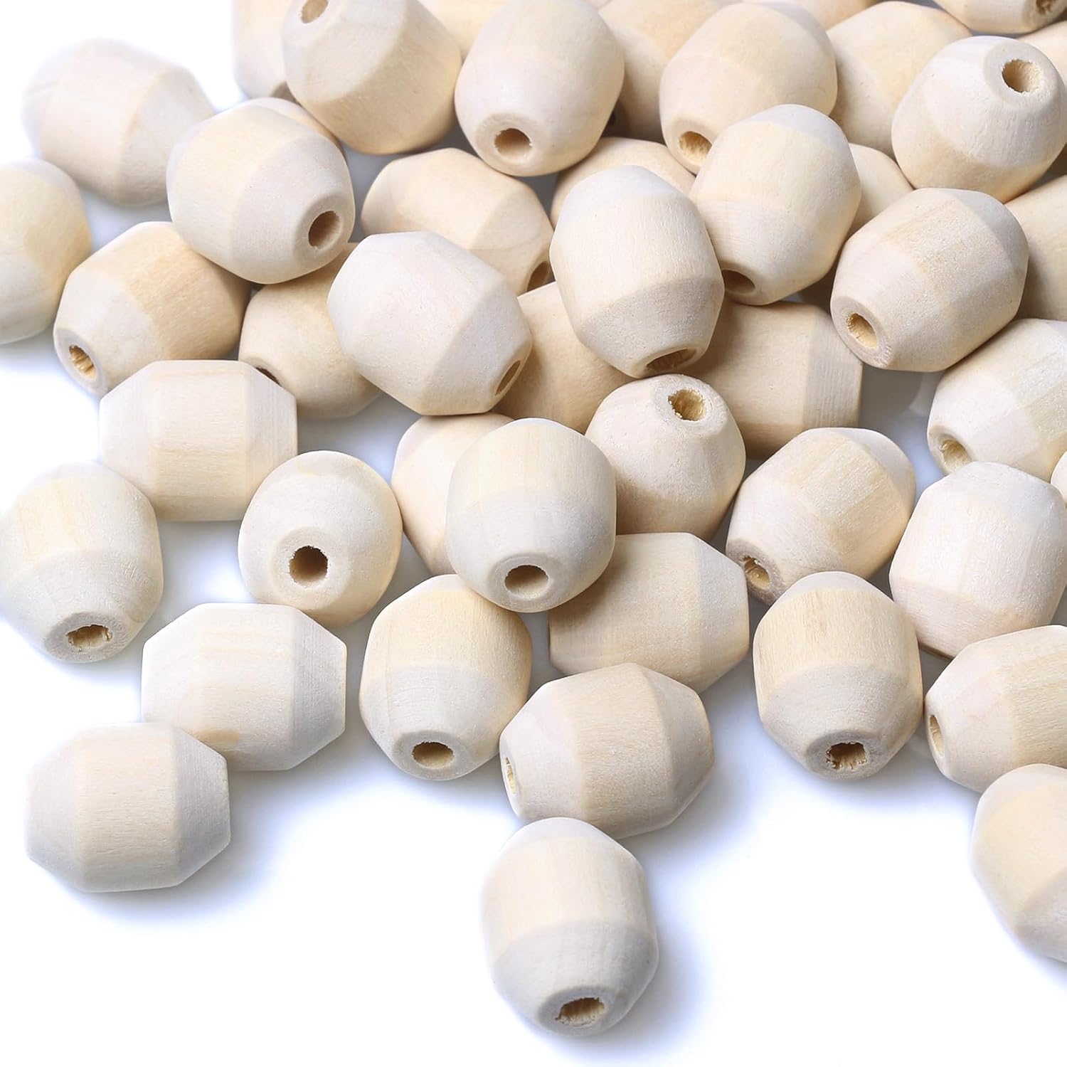 Amazon.com: 100 Barrel Wood Beads for Jewelry Making, 16 x 20mm ...