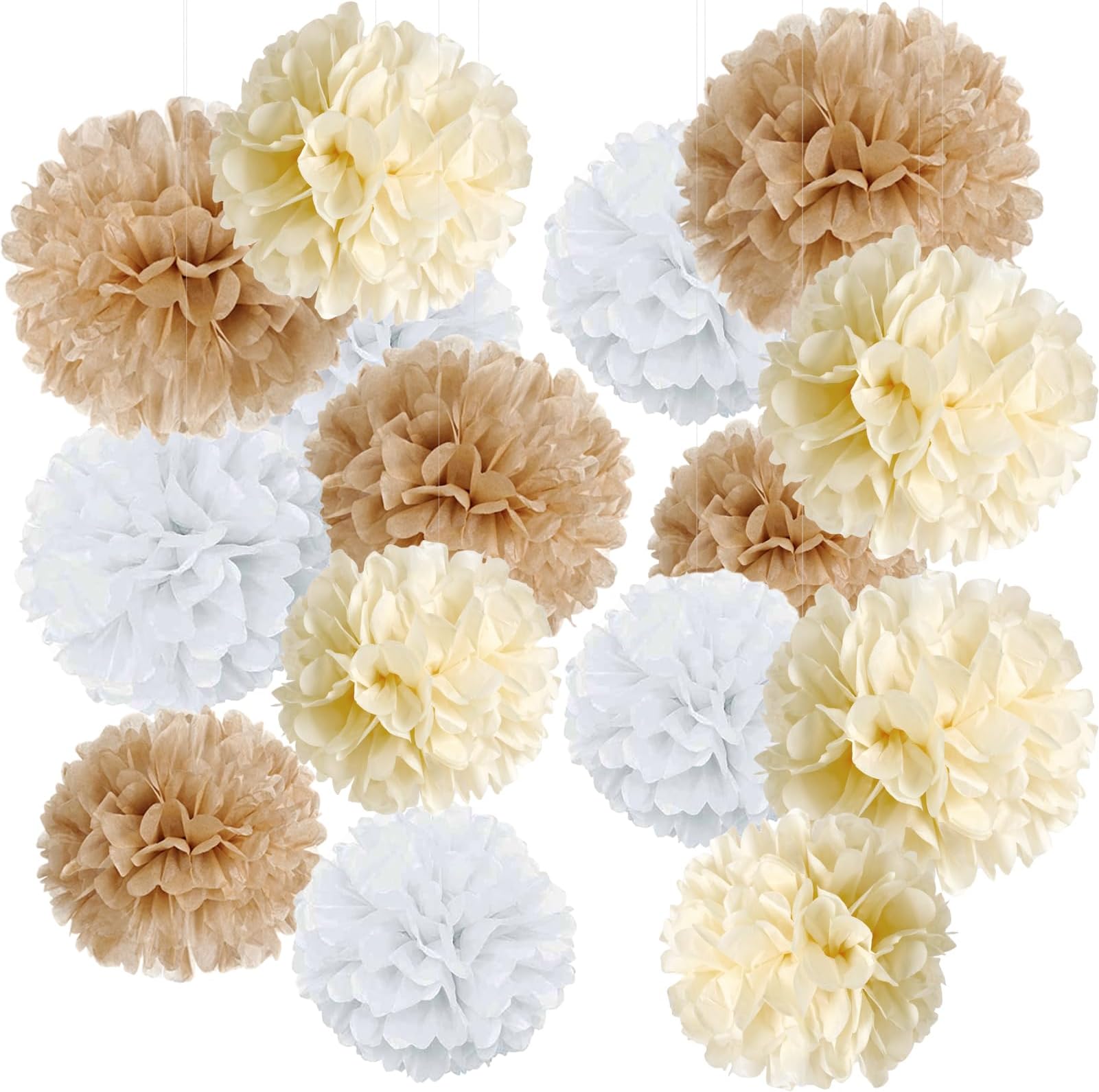 Amazon.com: Capesaro Red and White Paper Pom Poms - 10",12" Tissue Pom ...