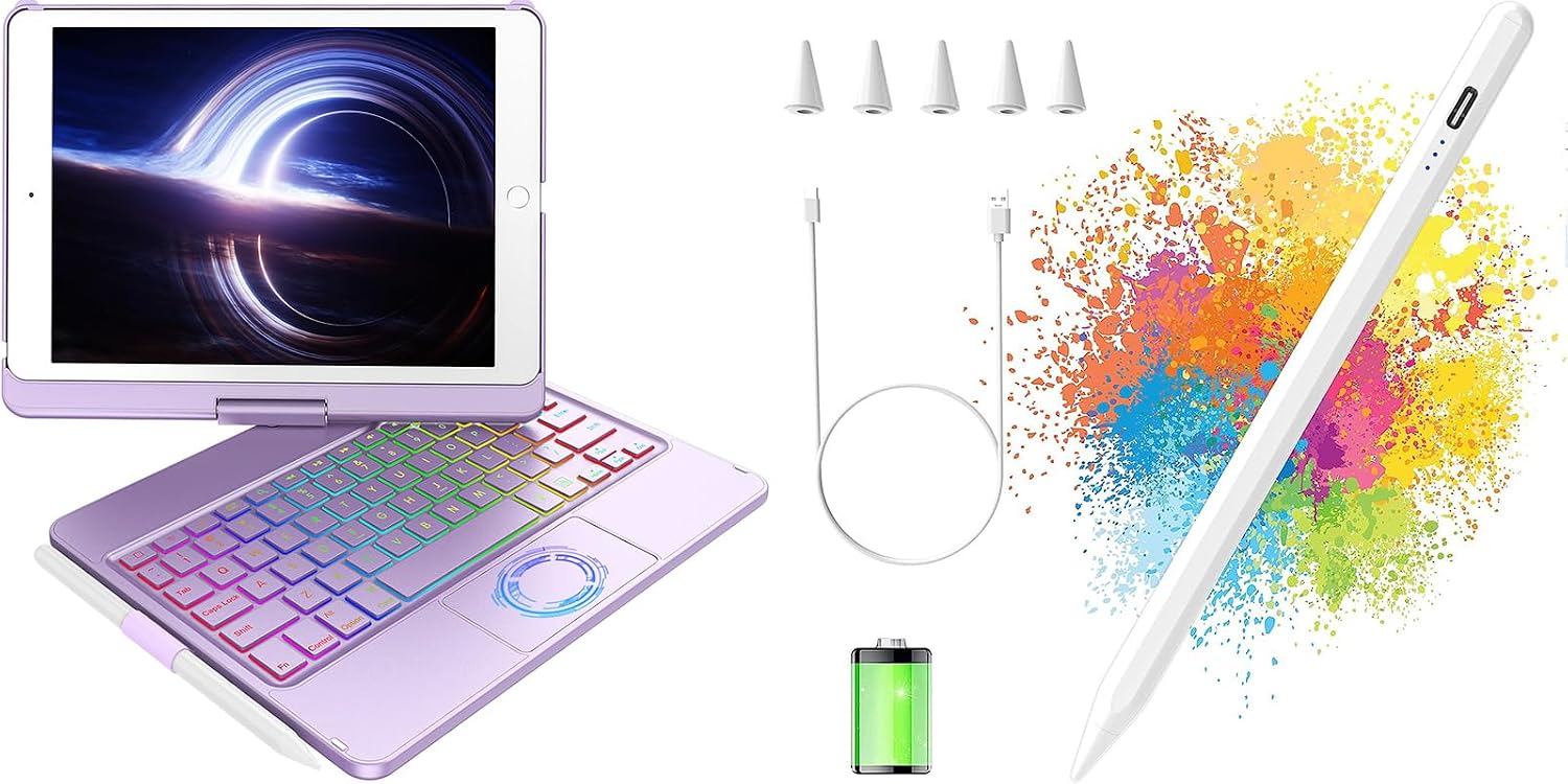 Amazon.com: Touchpad Keyboard Case for iPad 9th/8th/7th Generation 10.2 ...