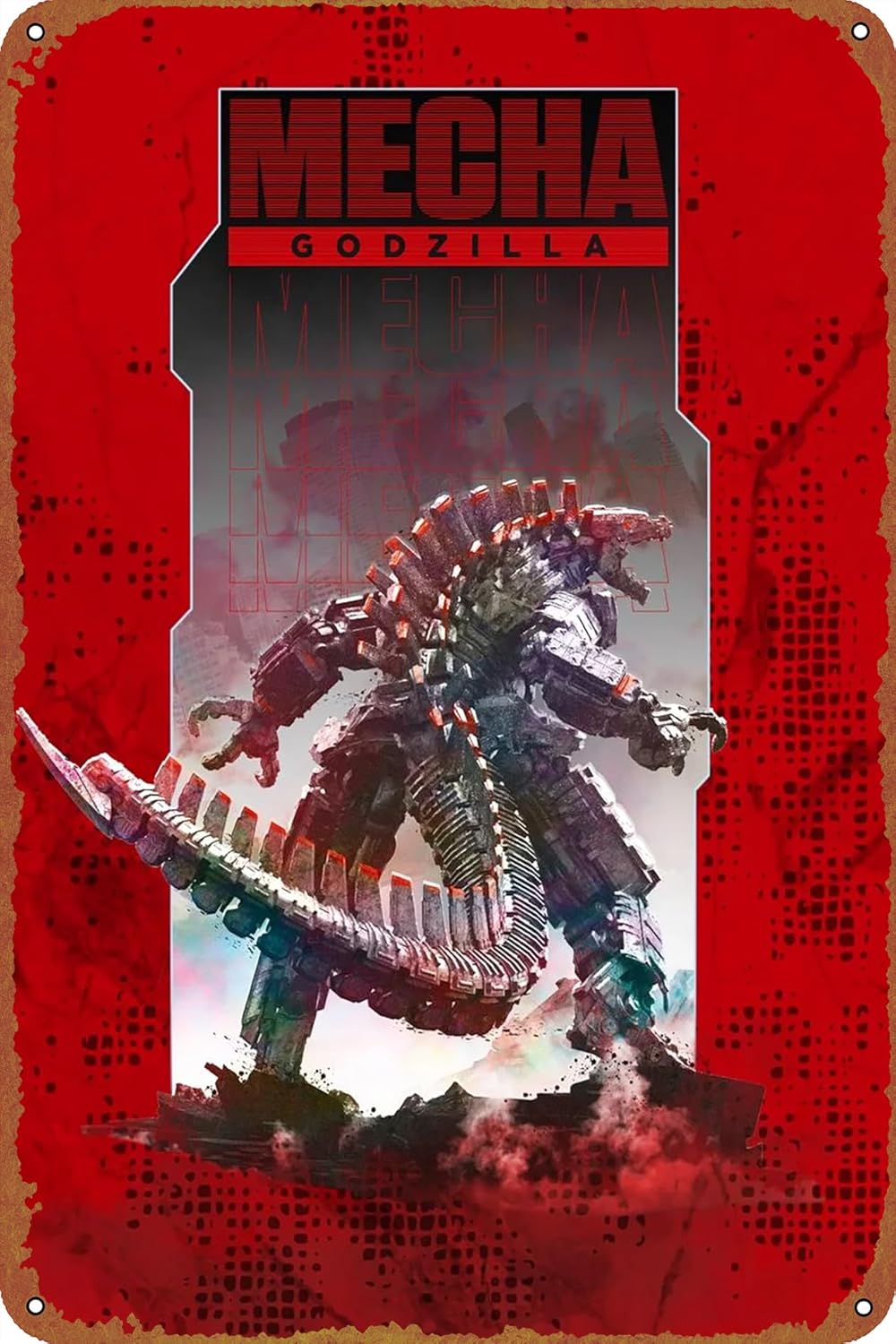 Amazon.com: Godzilla: Mechagodzilla Movie Poster Tin Sign Cafe bar Home ...