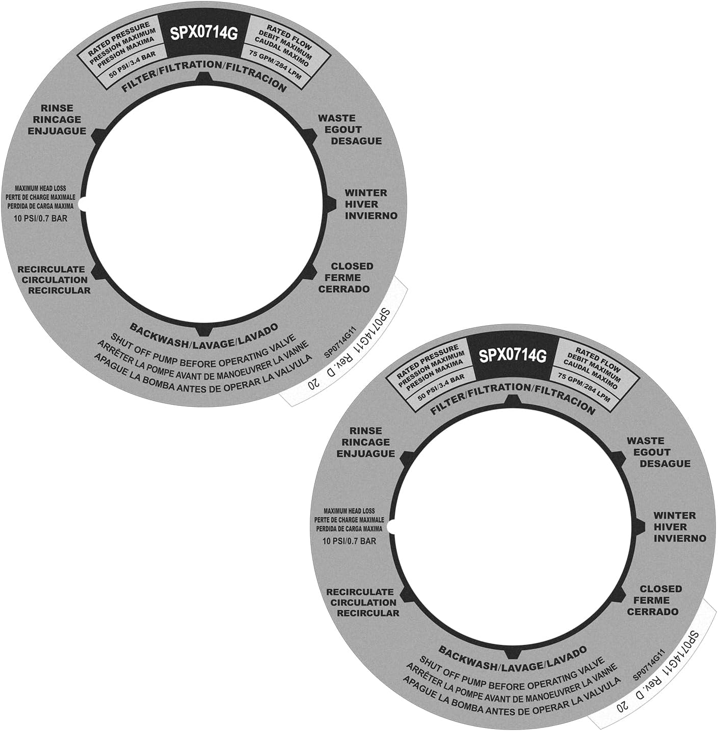 Amazon.com: SPX0714G Sand Filter Valve Label Plate Sticker Replacement ...