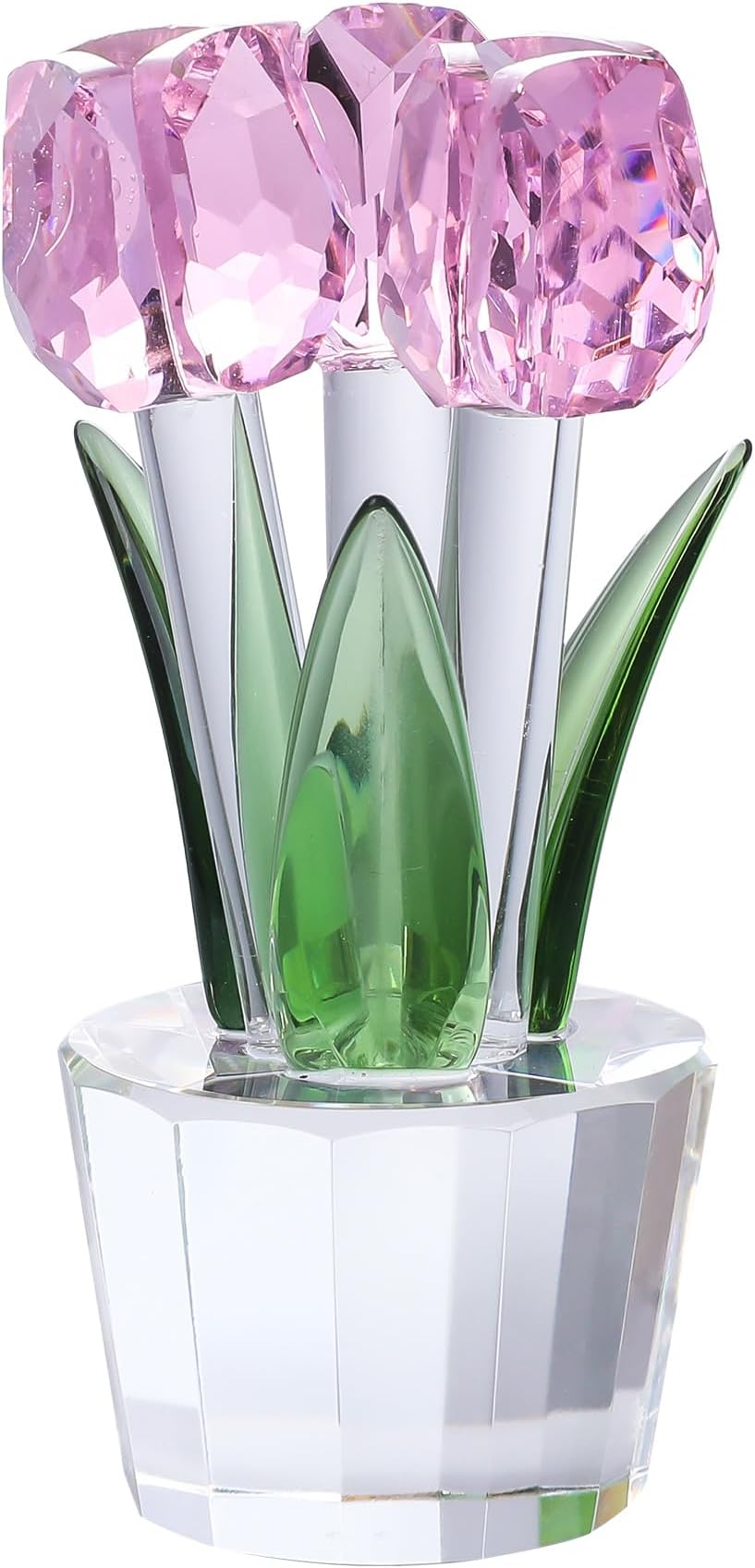 Amazon.com: OwnMy Red Crystal Rose Flower Figurines Collectibles Small ...