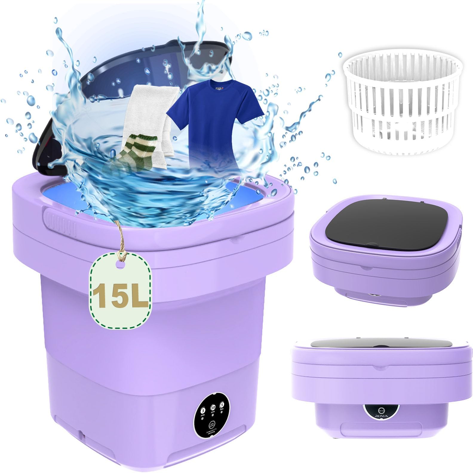 Amazon.com: YLTIMER Portable Washing Machine, 15L Large Capacity Mini ...