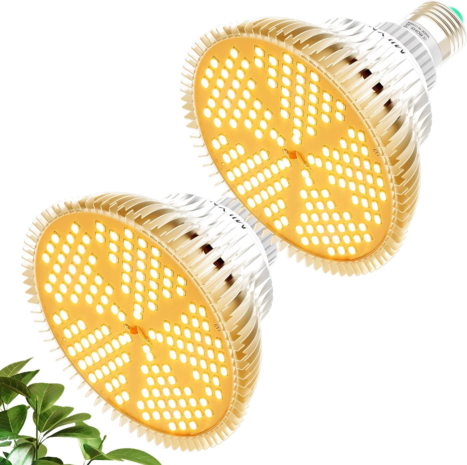 Amazon.com: MILYN 2 Pack 100W Led Grow Light Bulb, Pure Warm Full ...