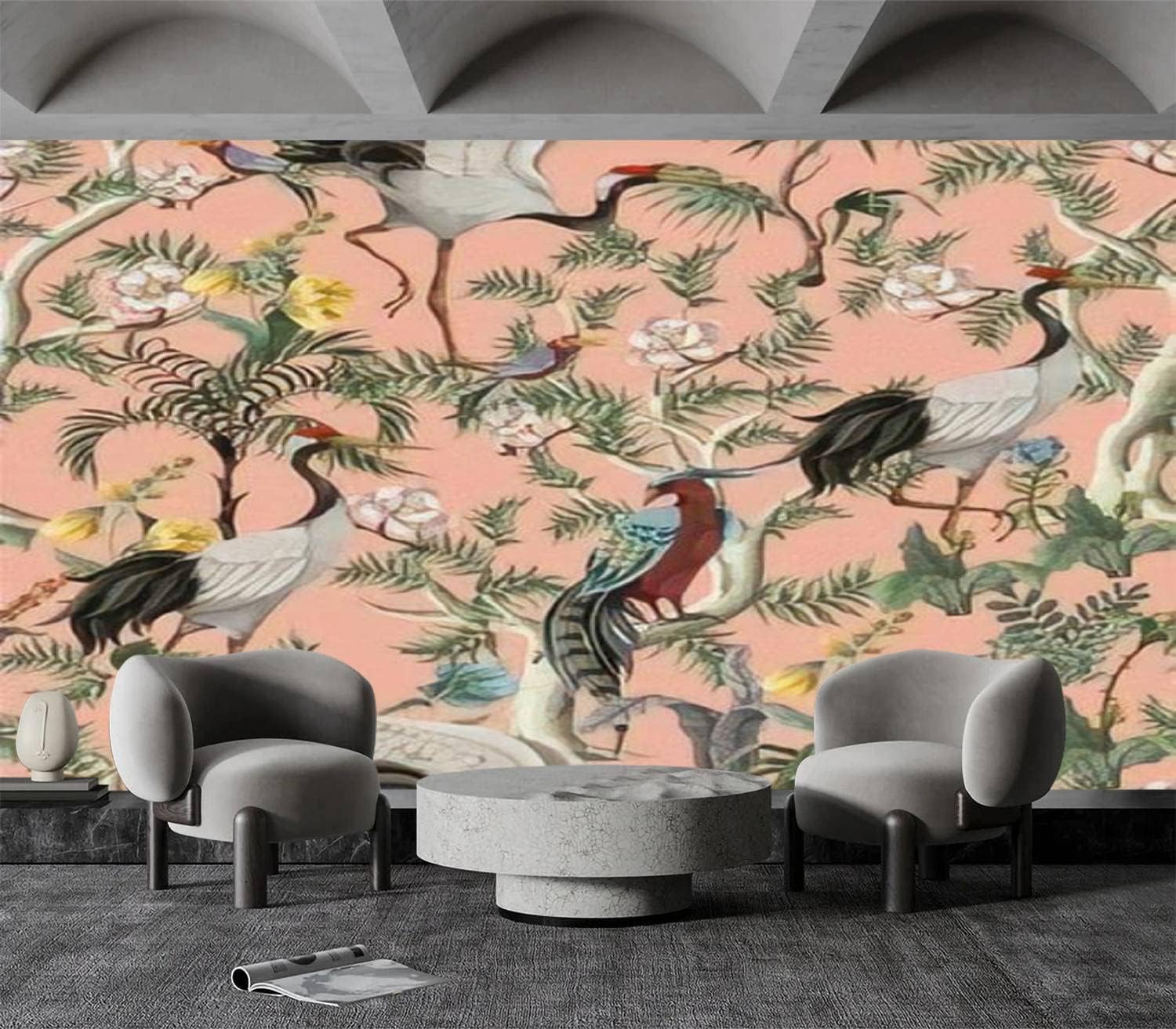 AUHOVIMGZ Vintage Seamless in Chinoiserie Style with Peonies and Birds ...