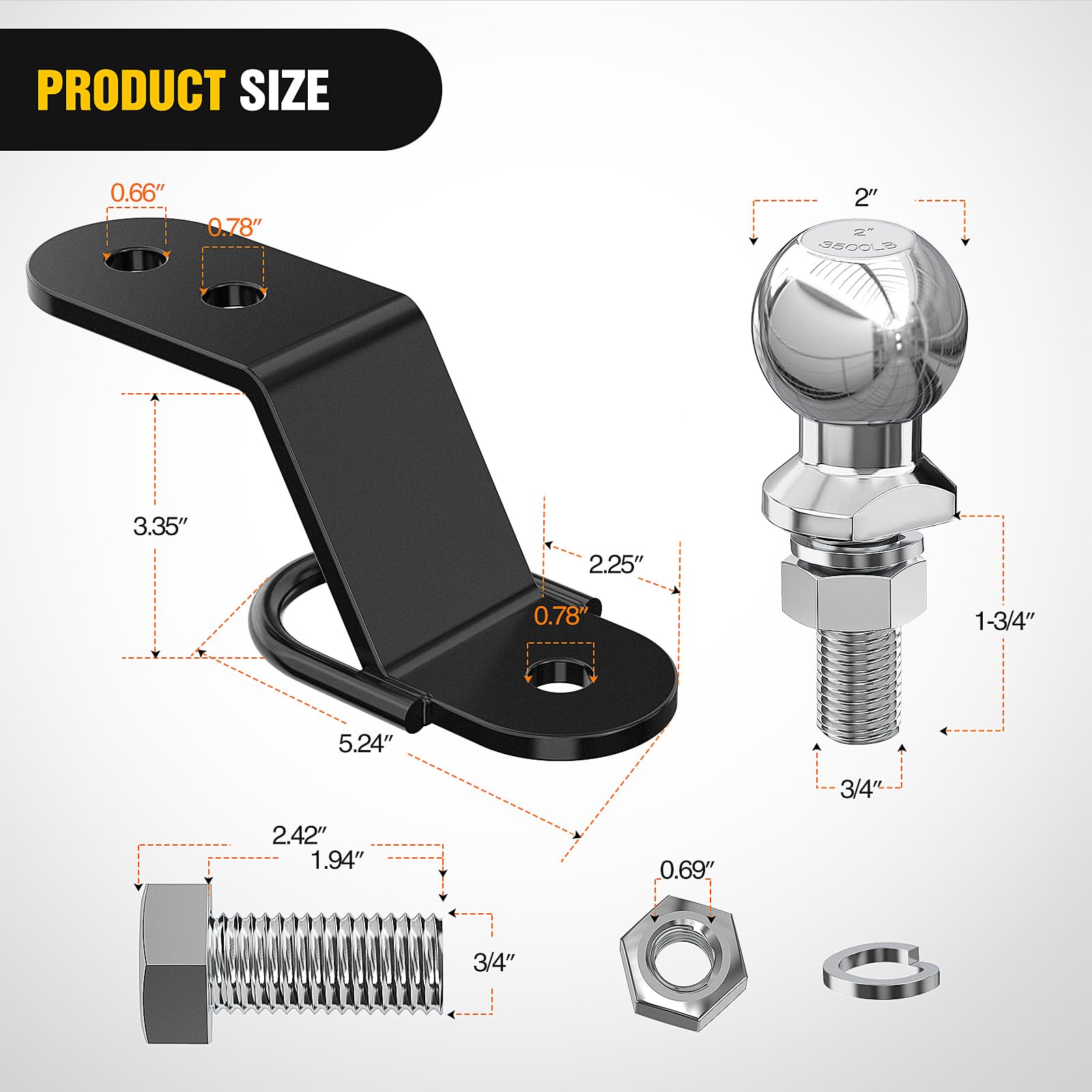 Snapklik.com : Nilight ATV/UTV Three-Way Hitch