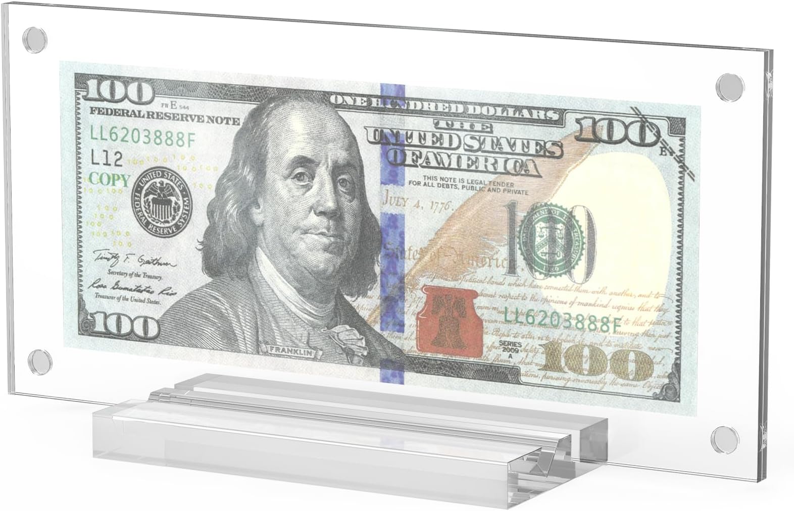 Amazon.com : Acrylic Currency Display Self Standing Dollar Bill Holder ...