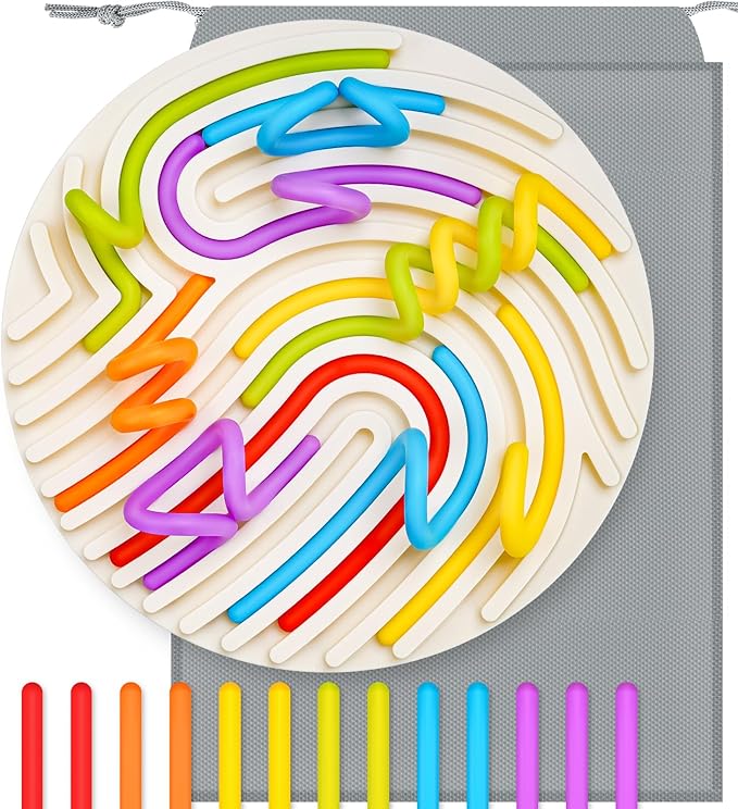Amazon.com: NiToy 13 Silicone Strings Sensory Board Toy for Kids ...