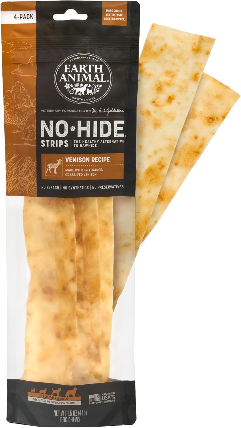 Amazon.com : Earth Animal No Hide Strips Venison Flavored Natural ...