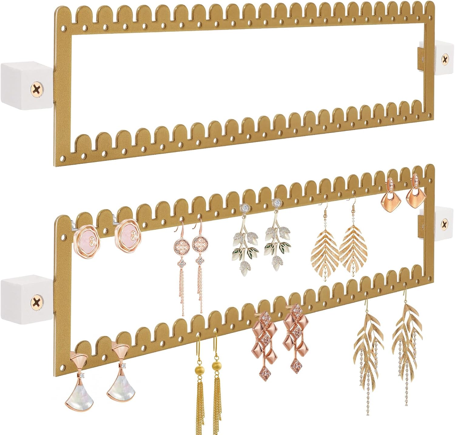 Amazon.com: milylove 2 Tier Earring Holder Organizer Wall Mounted,2PCS ...