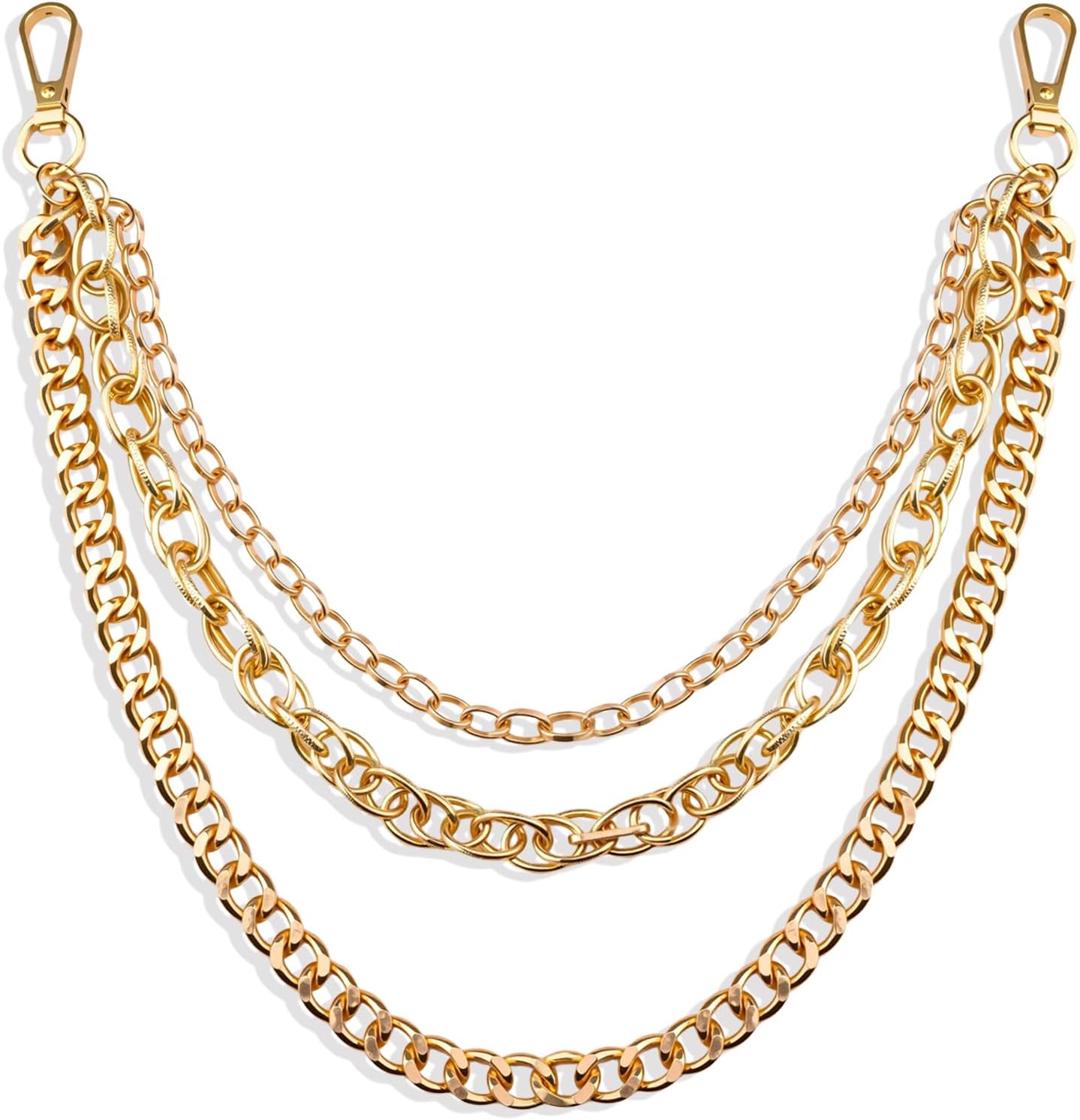 Amazon.com: Gold Belt Wallet Chain for Women Men - Stainless Steel ...