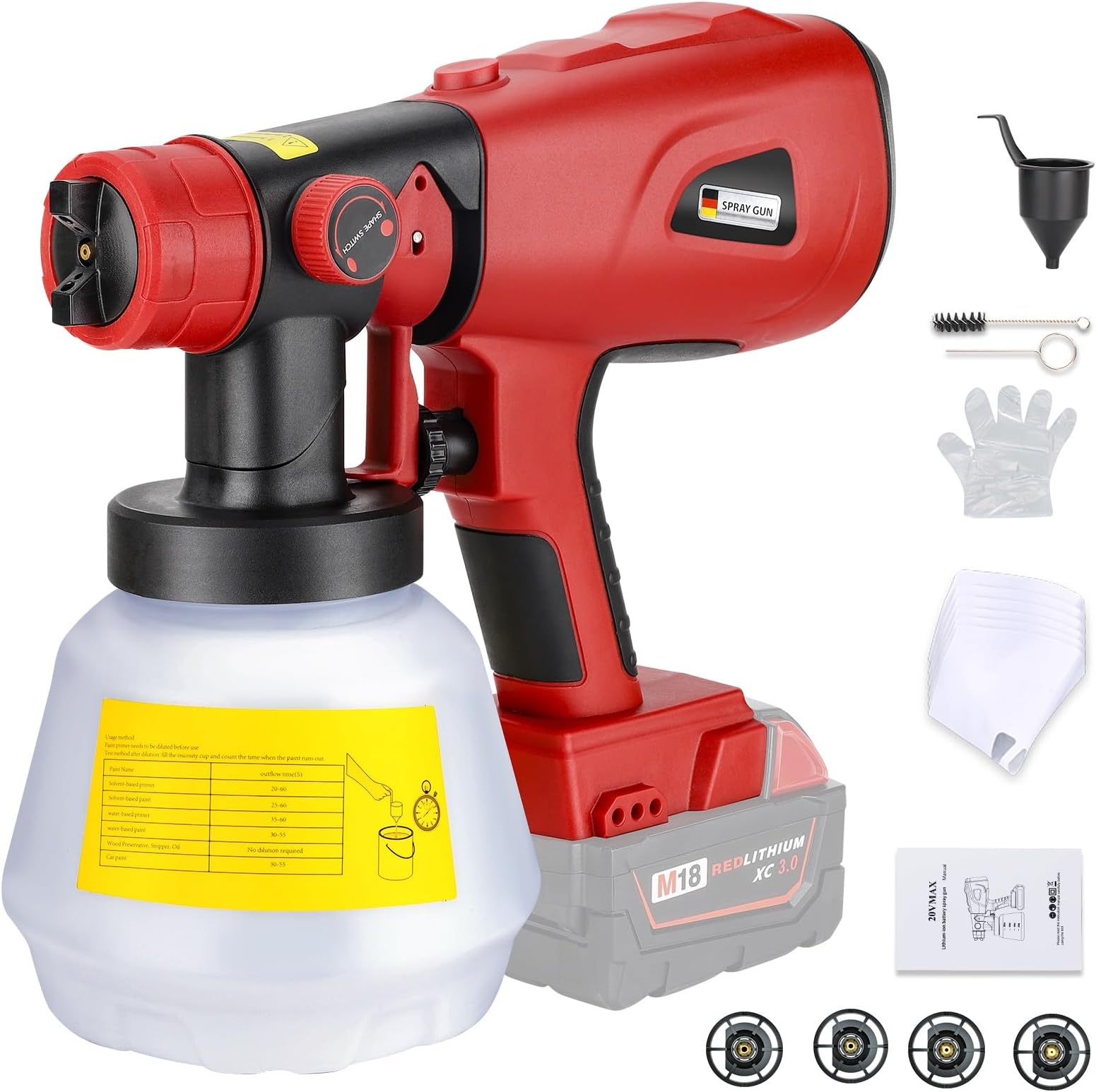 Amazon.com : IRONFACE Cordlees Paint Sprayer for Milwaukee M18 Battery ...