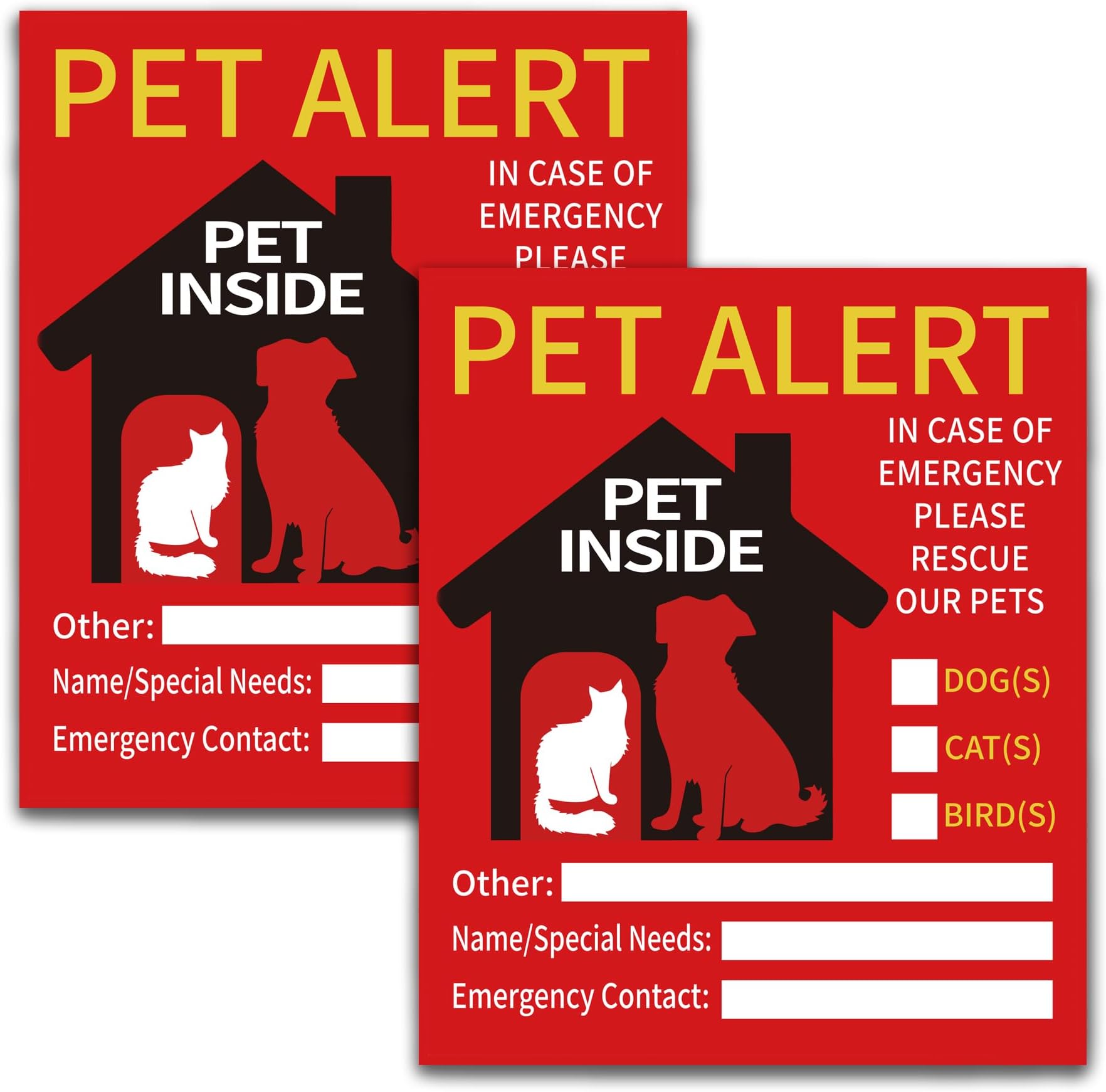 Amazon.com: Pet Alert Stickers – Save My Pets in Case of Emergency ...