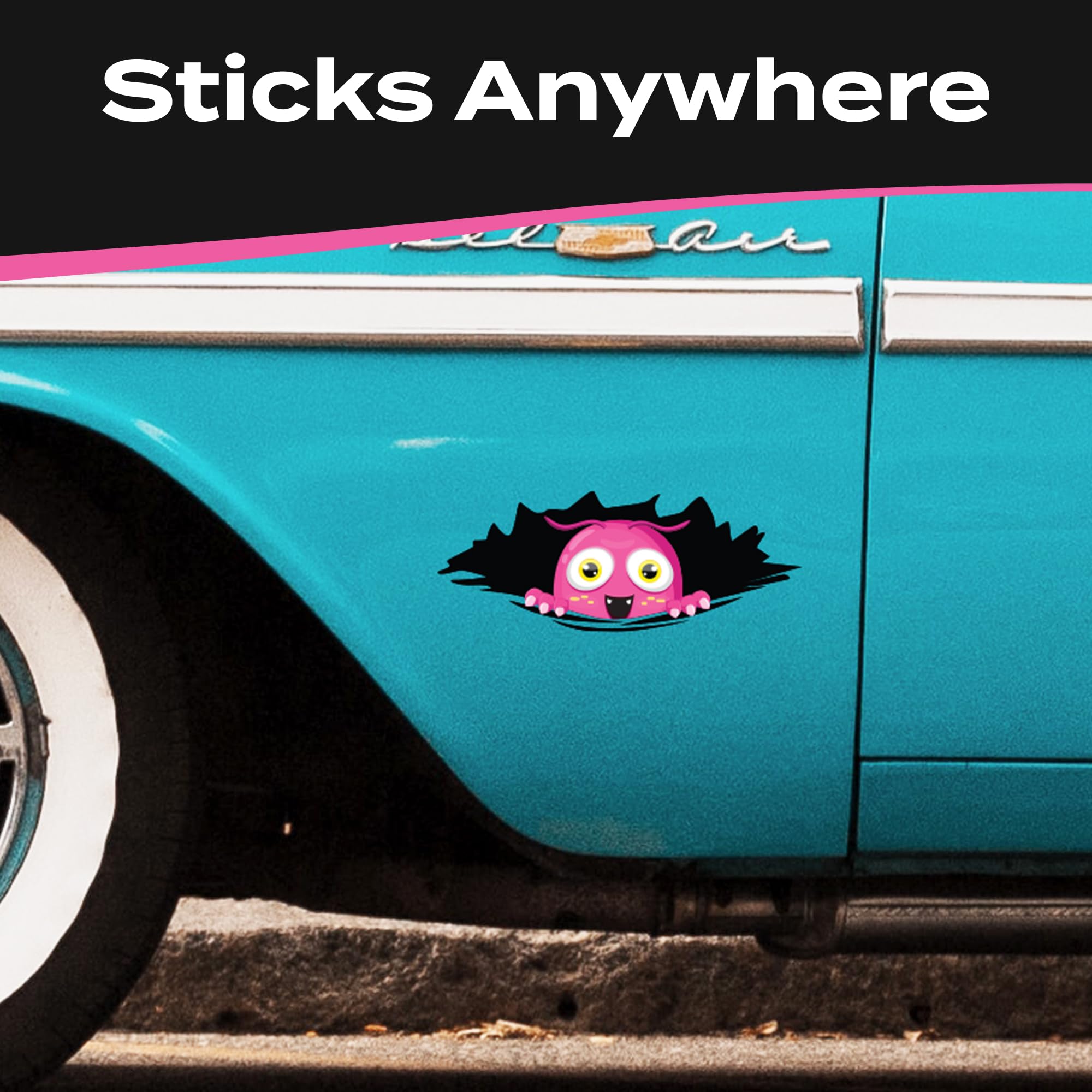 Snapklik.com : Stickios Car Decal - Peeking Monster Bumper Sticker For ...