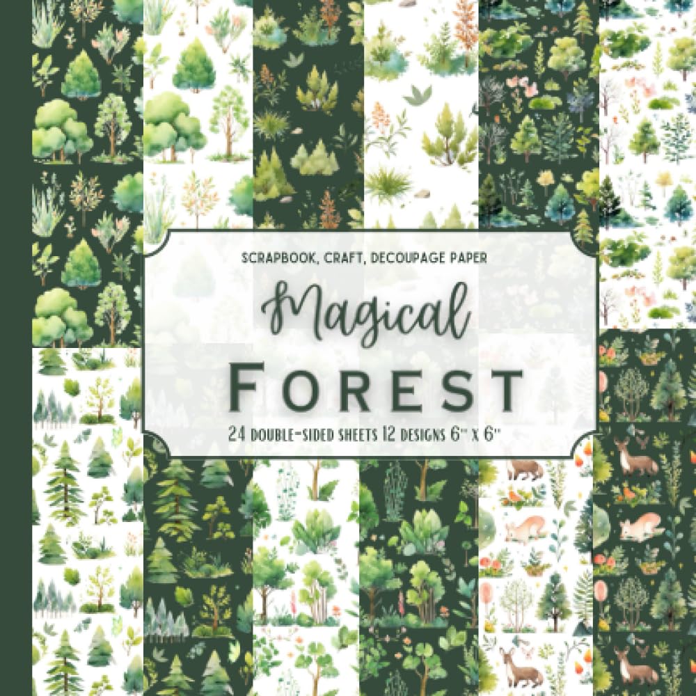 Magical Forest: Scrapbook, Craft, Decoupage paper, 24 double-sided ...
