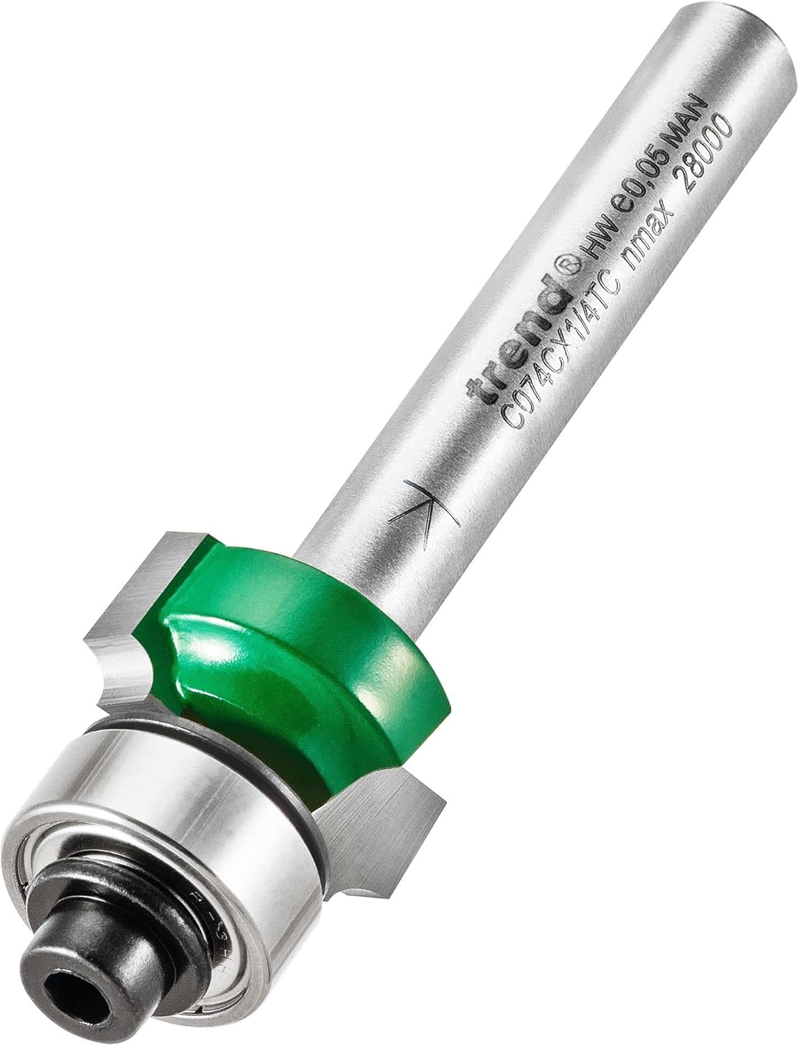 Trend CraftPro Guided Rounded Over Router Cutter, 1/4 Inch Shank, 2mm ...