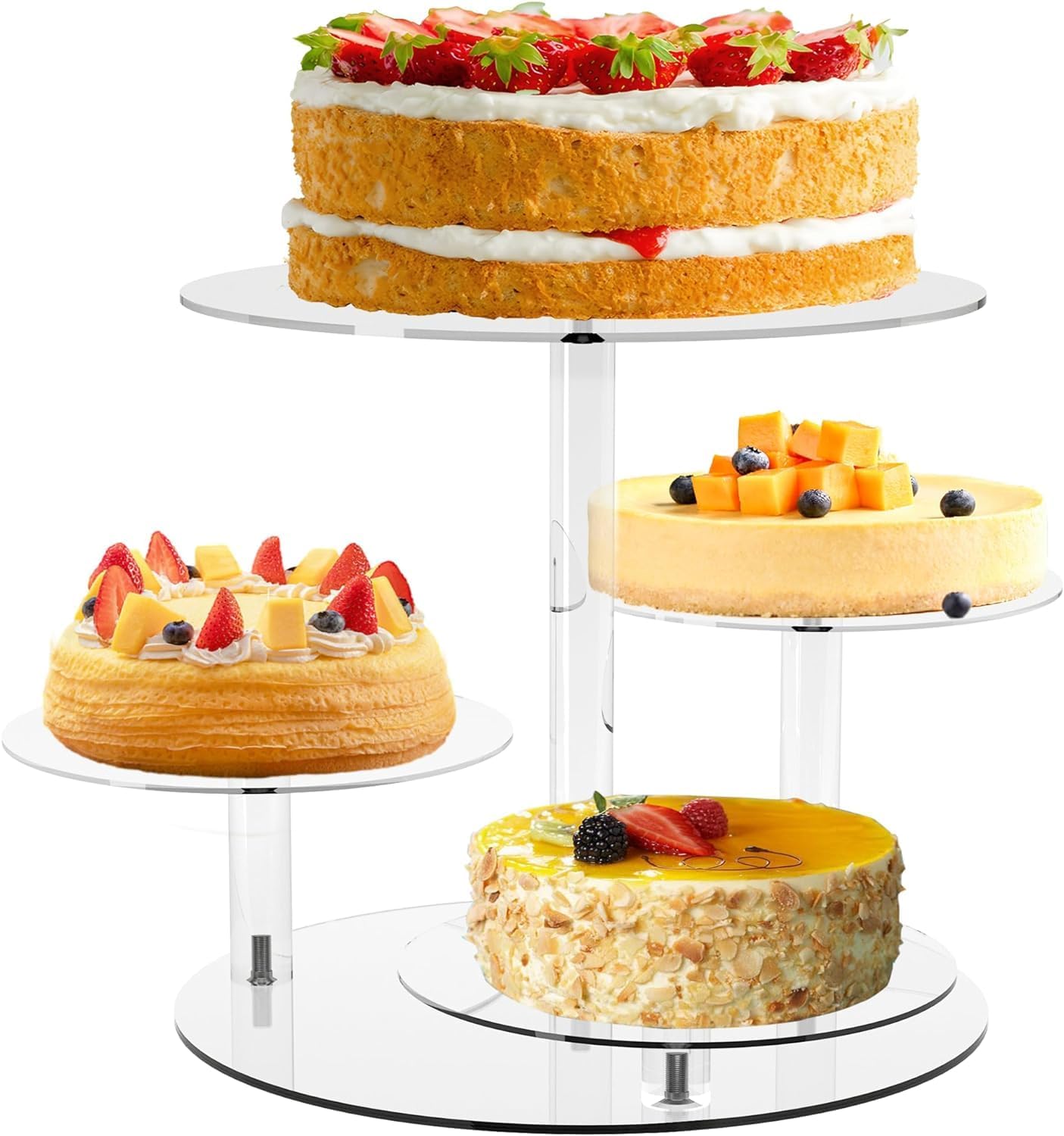 Amazon.com: YestBuy LED Light Up Cake Stand, 4 Tier Round Acrylic, 8-12 ...