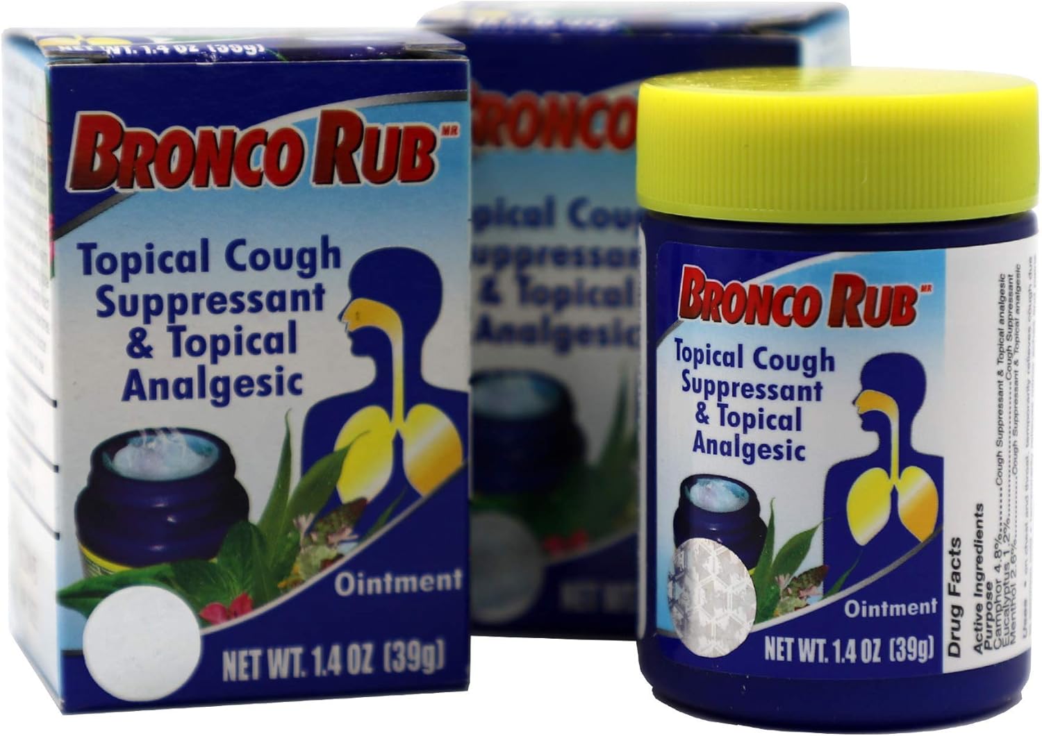 Amazon.com: Bronco Rub Supresor tópico para la tos y analgésico, Ayuda ...