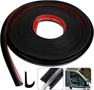 J-Shaped Silica Gel Rain Gutter Motorhome, Self-Adhesive Rain Gutter ...