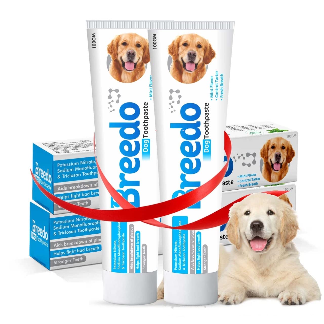 Breedo (Pack of 2) Cool Mint Toothpaste for Dogs - 200g | Soothing Mix ...