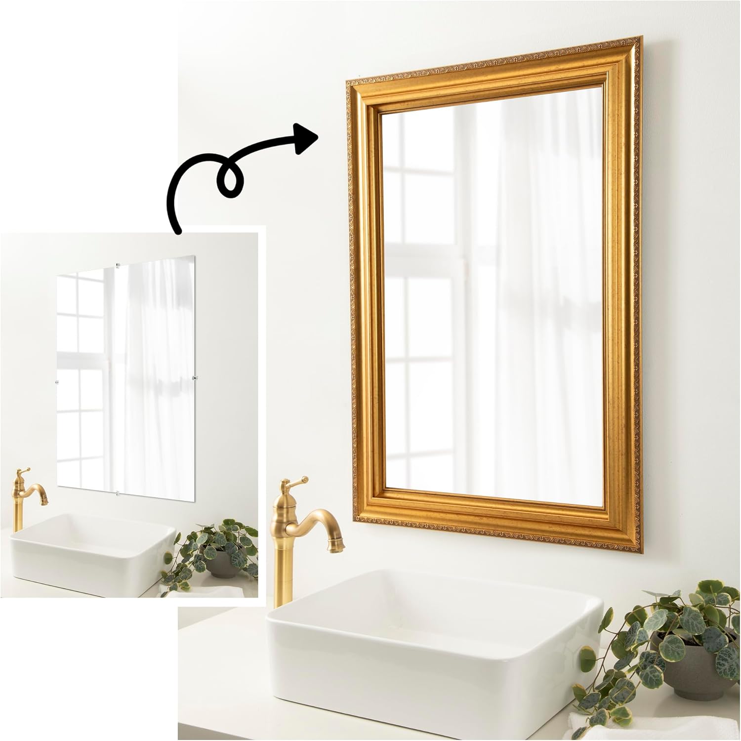 Amazon.com: Amanti Art Mirror Makeover 16x24 Bathroom Mirror Frame ...