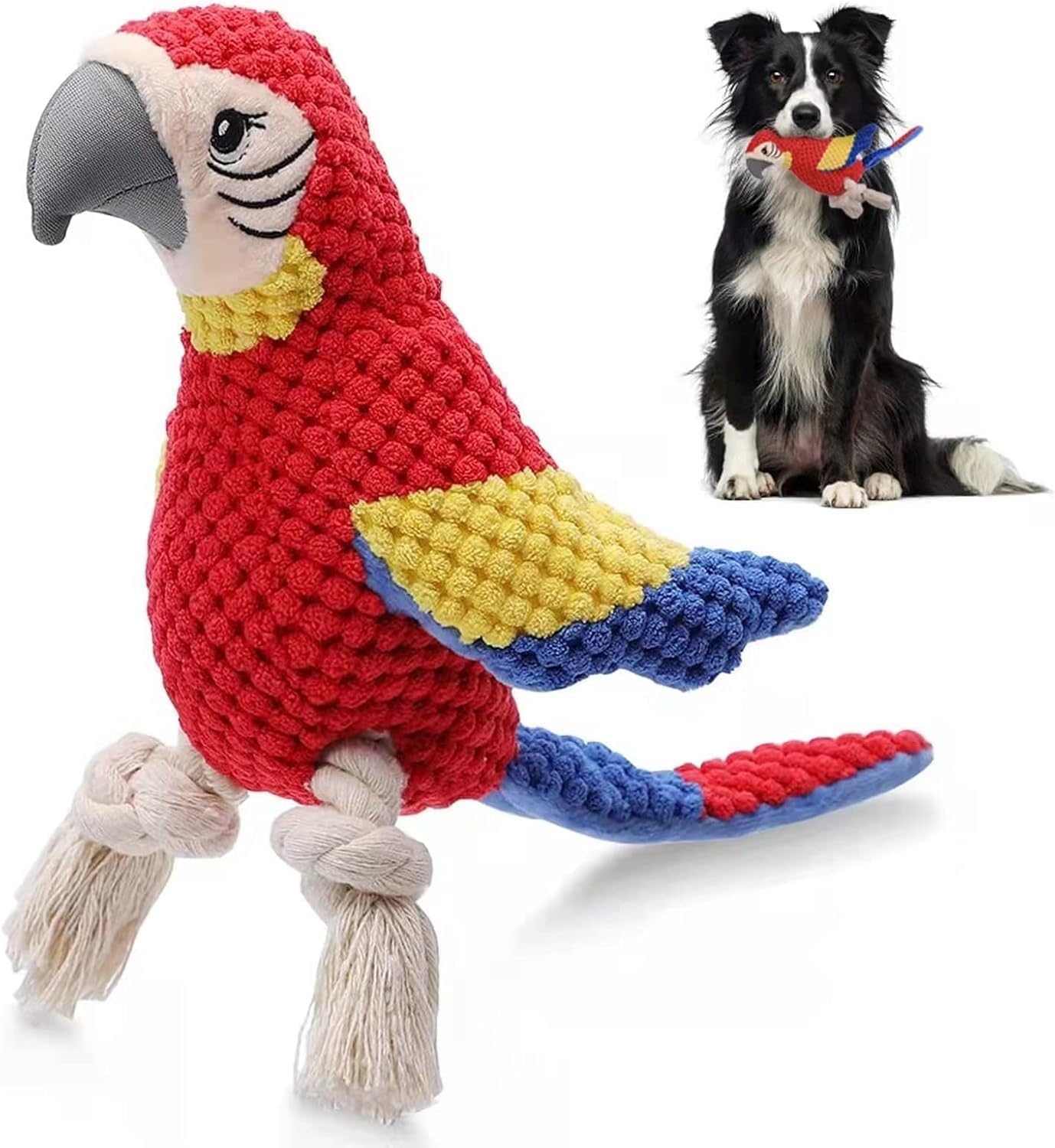 Pet Supplies : Gowfew Indestructible Plush Parrot Dog Toy, Upgraded Dog ...