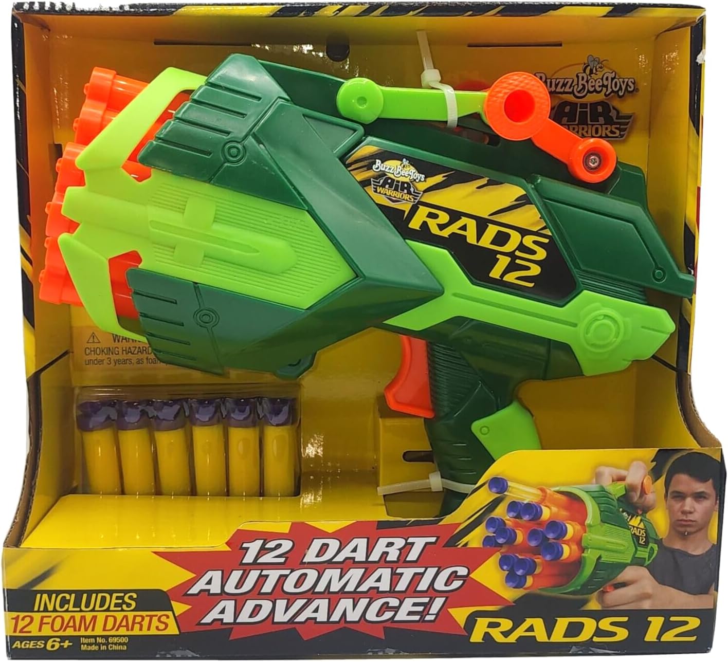 Amazon.com: Buzzbee Air Warriors Rads 12 Foam Dart Shooter : Sports ...