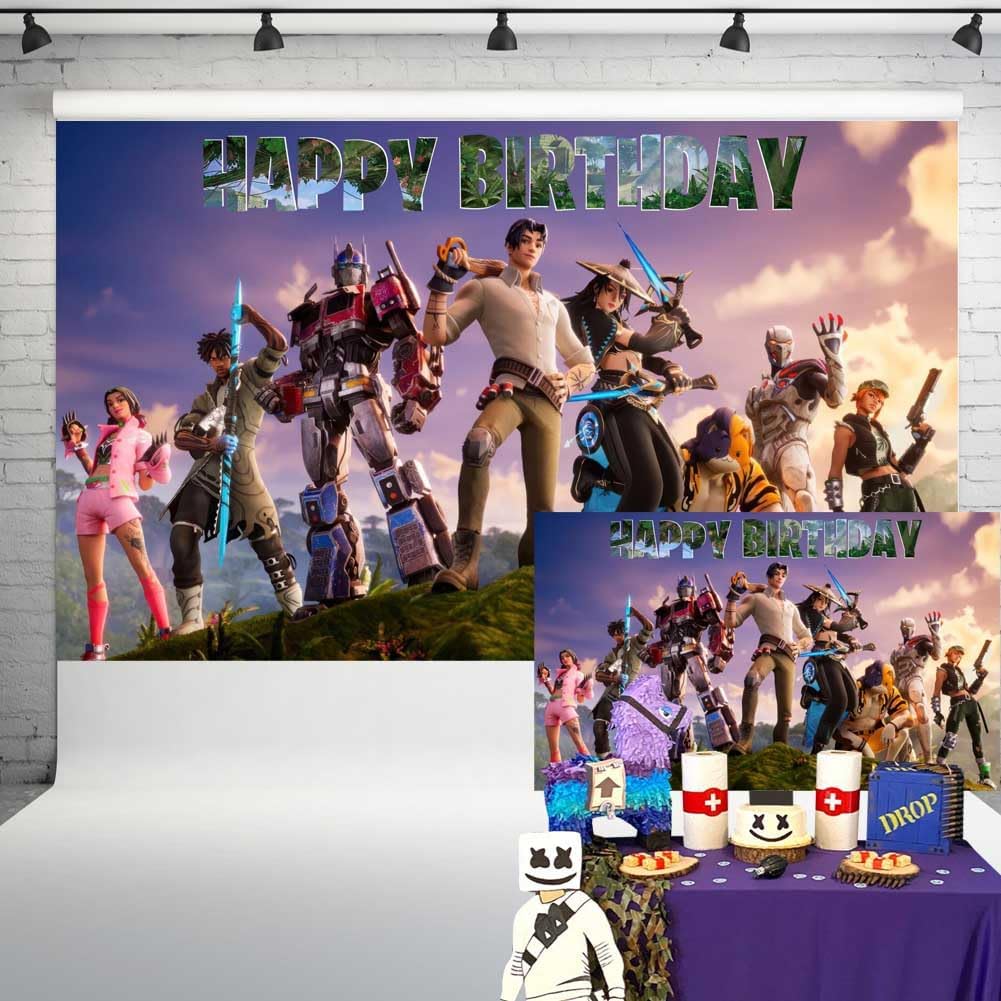 Amazon.com : Battle Royale Backdrop Poster Video Game Party Supplies ...