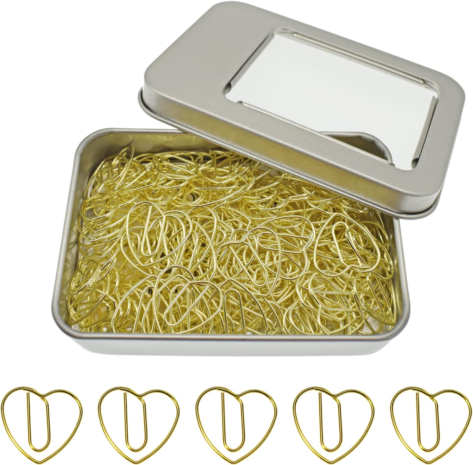 Amazon.com : 150 pcs Gold Heart Shaped Paper Clips Small, Wedding ...