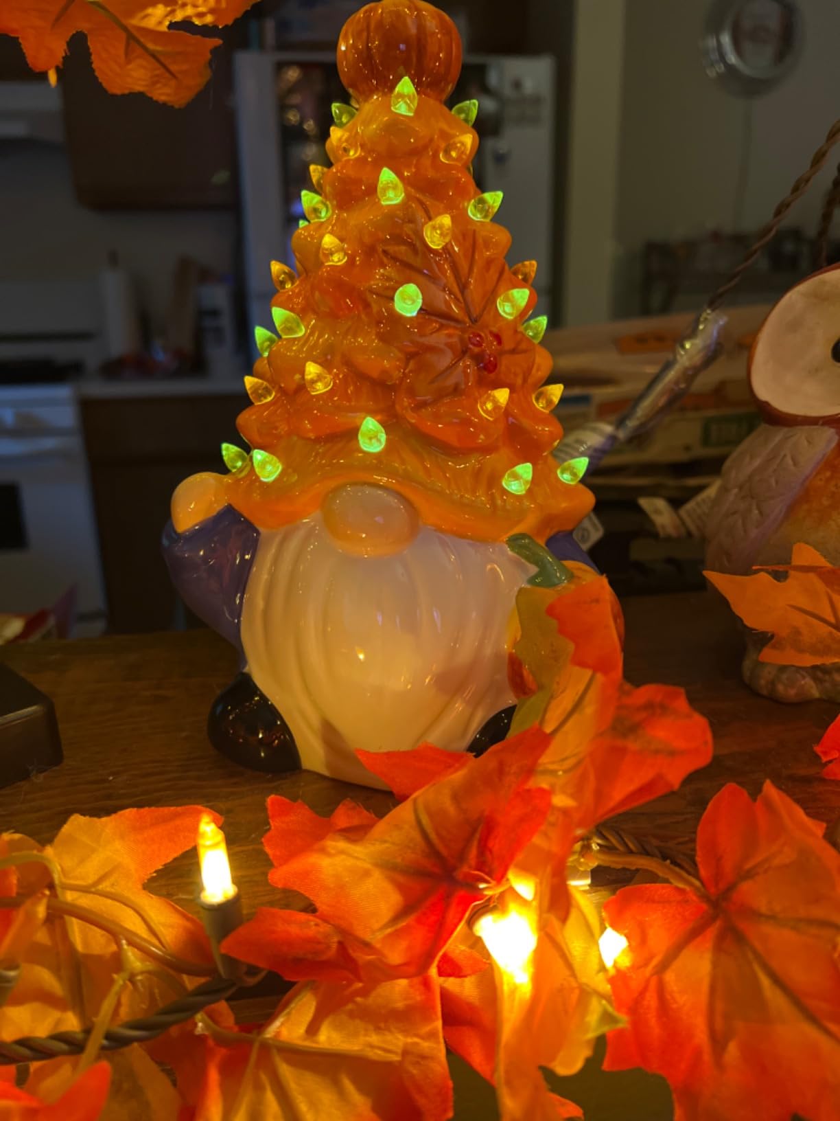 Amazon.com: Ceramic Gnome Fall Decorations, Blue Gnome Ceramic Tree ...