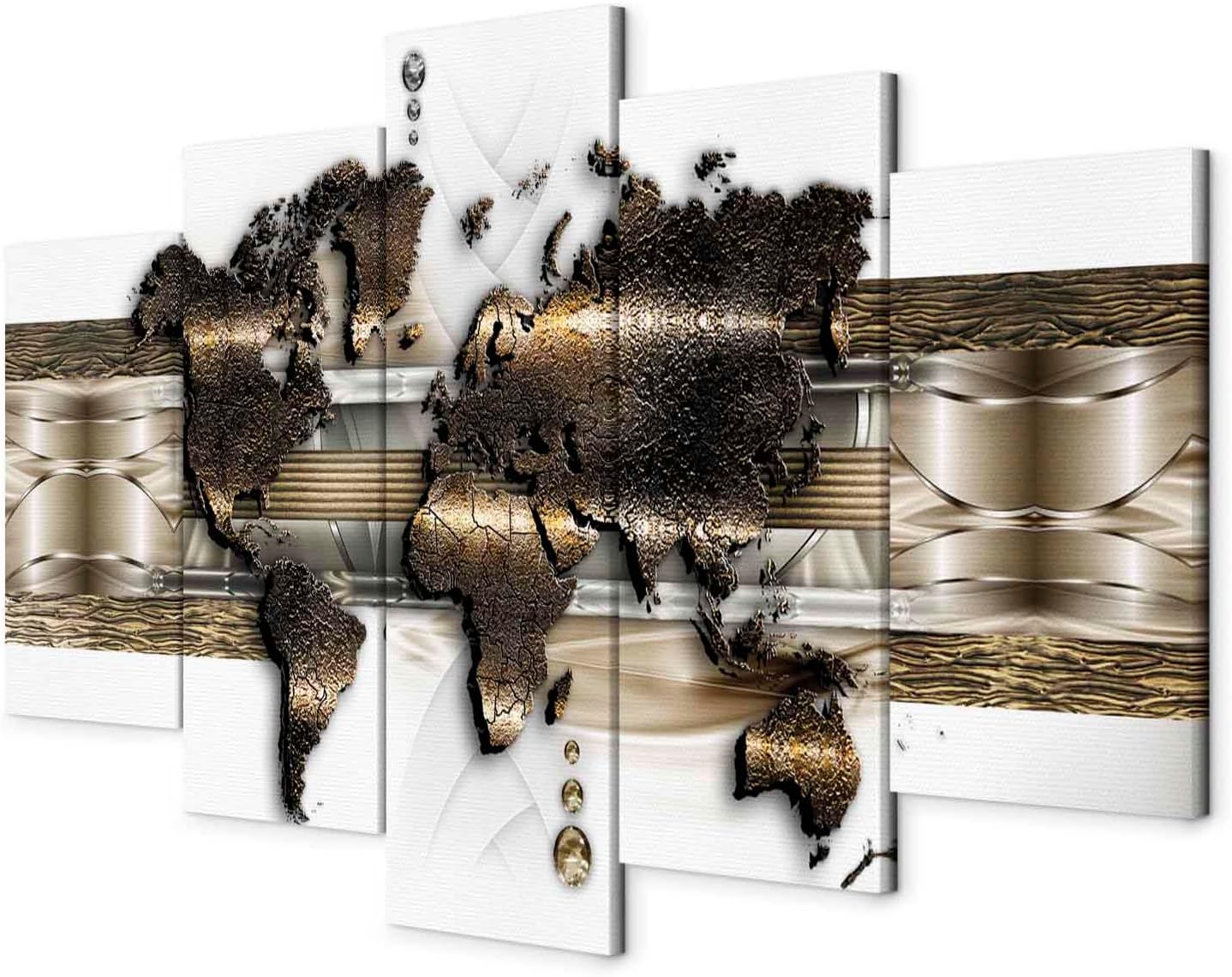B&D XXL - k-A-0022-b-n Acoustic Picture World Map 200 x 100 cm 5-Piece ...