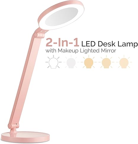 Amazon.com: Kavalan LED Desk Lamp with Makeup Lighted Mirror for Office ...