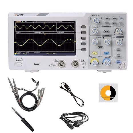 OWON Oscilloscope, SDS1102 Digital Oscilloscope, 2 Channels 100Mhz 1GSa ...
