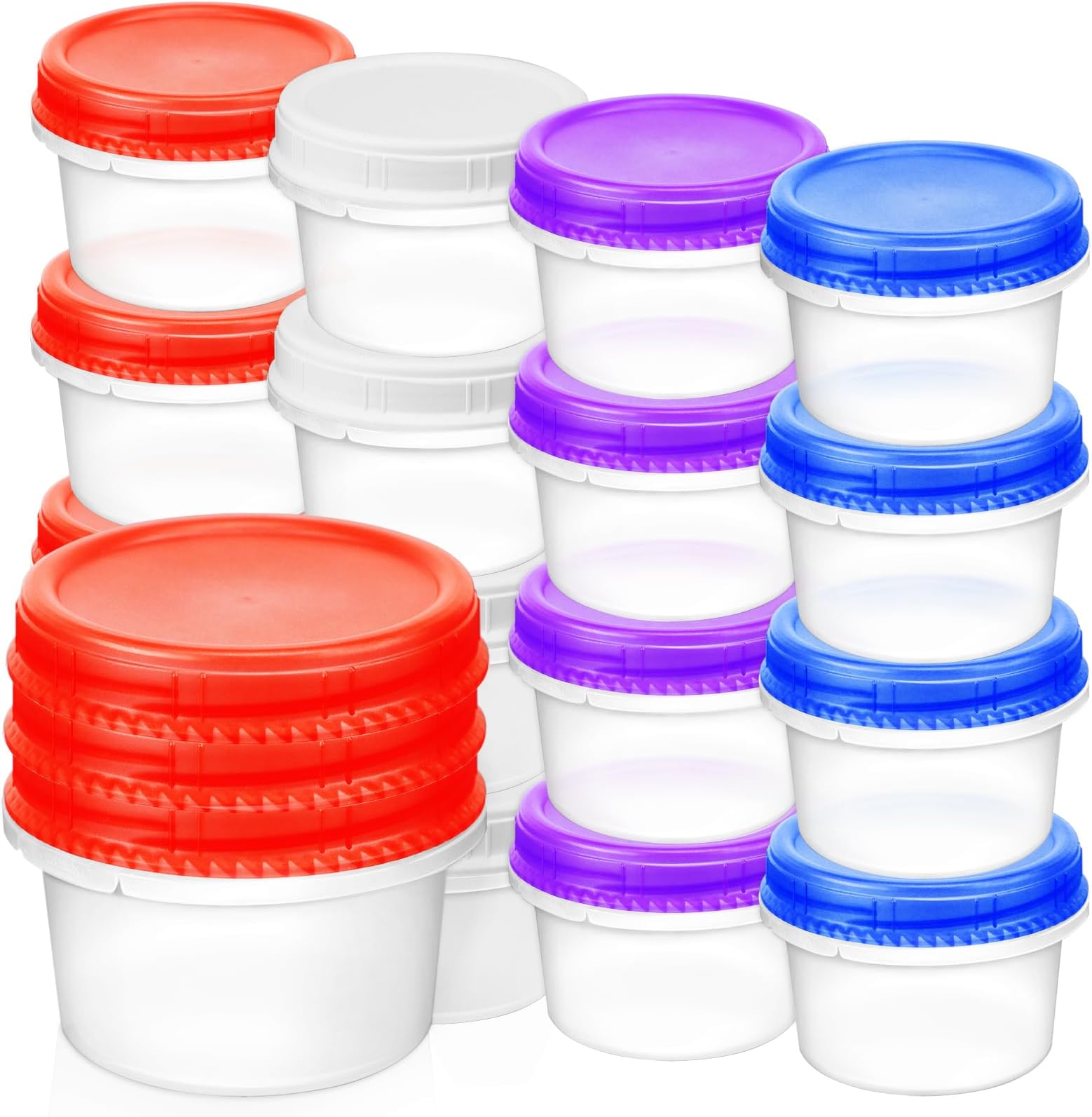 Amazon.com: ISUSSER 16 Pack 8oz Reusable Small Plastic Containers with ...