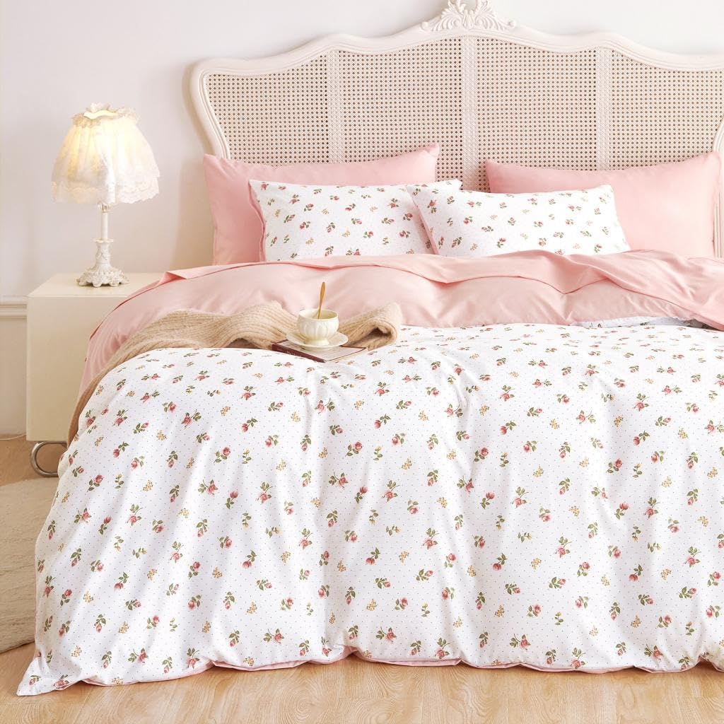 Amazon.com: Wake In Cloud - Floral Comforter Set, Coquette Cottagecore ...