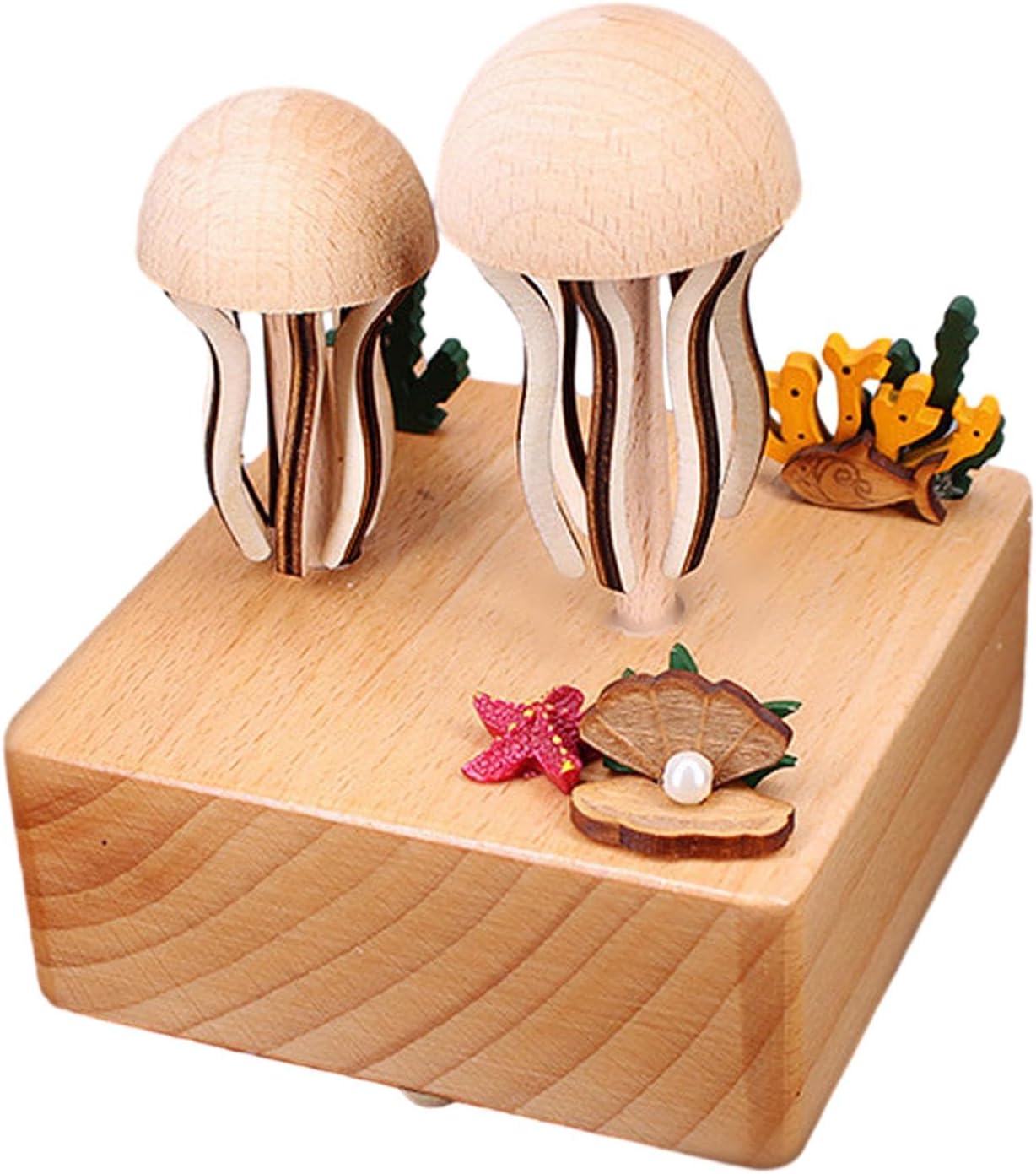 Amazon.com: kowaku Wooden Jellyfish Music Box Musical Box Valentine's ...