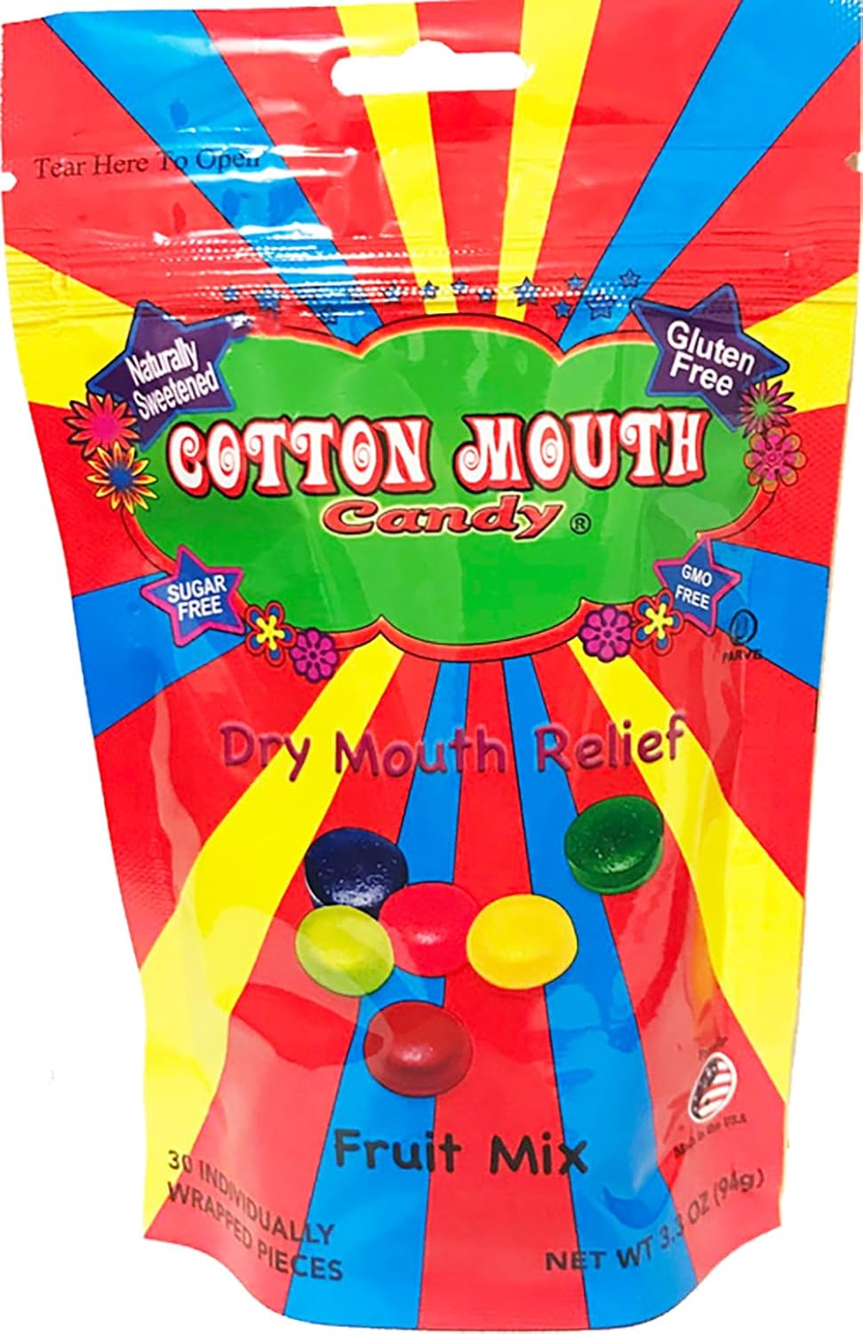 Amazon.com: Cotton Mouth Candy Dry Mouth Relief Fruit Mix 3.3 Ounce Bag ...
