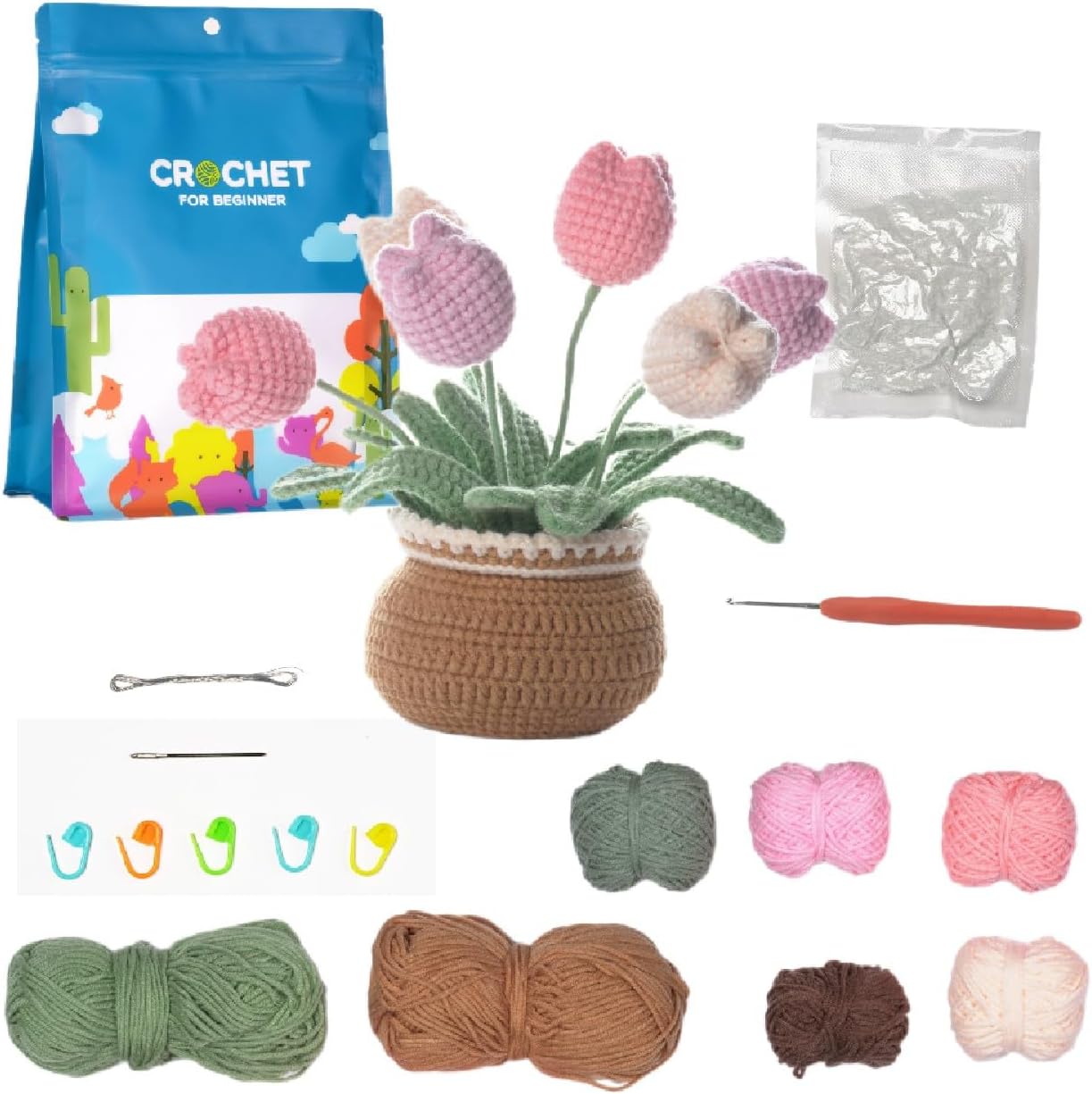 Amazon.com: Crochet Set - Beginner Friendly Crochet Set with Step-by ...