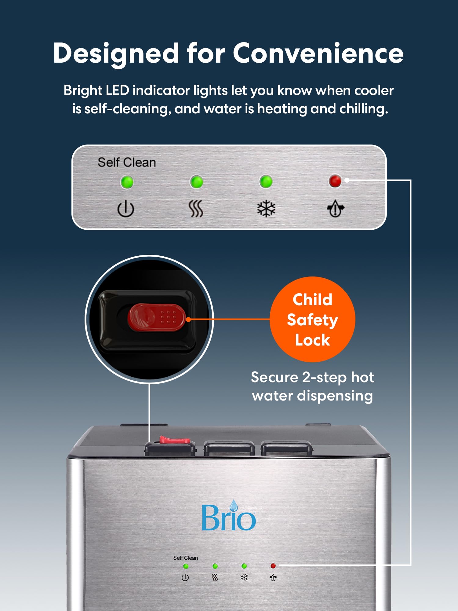 Brio Self Cleaning Bottleless Water Cooler Dispenser, UL Approved ...