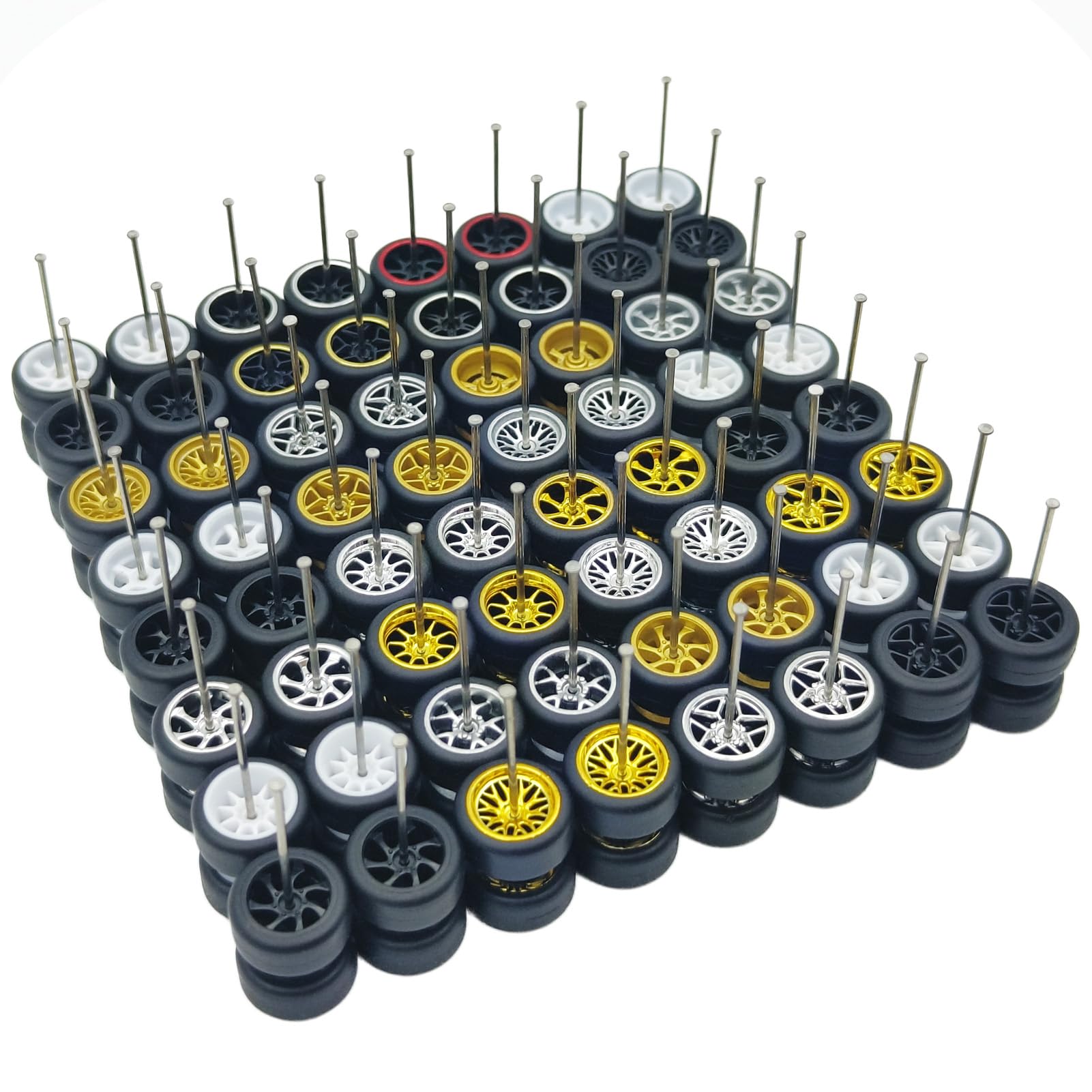 Snapklik.com : 1/64 Wheels And Tires Set, 10 Pack Mixed/Random Rubber ...